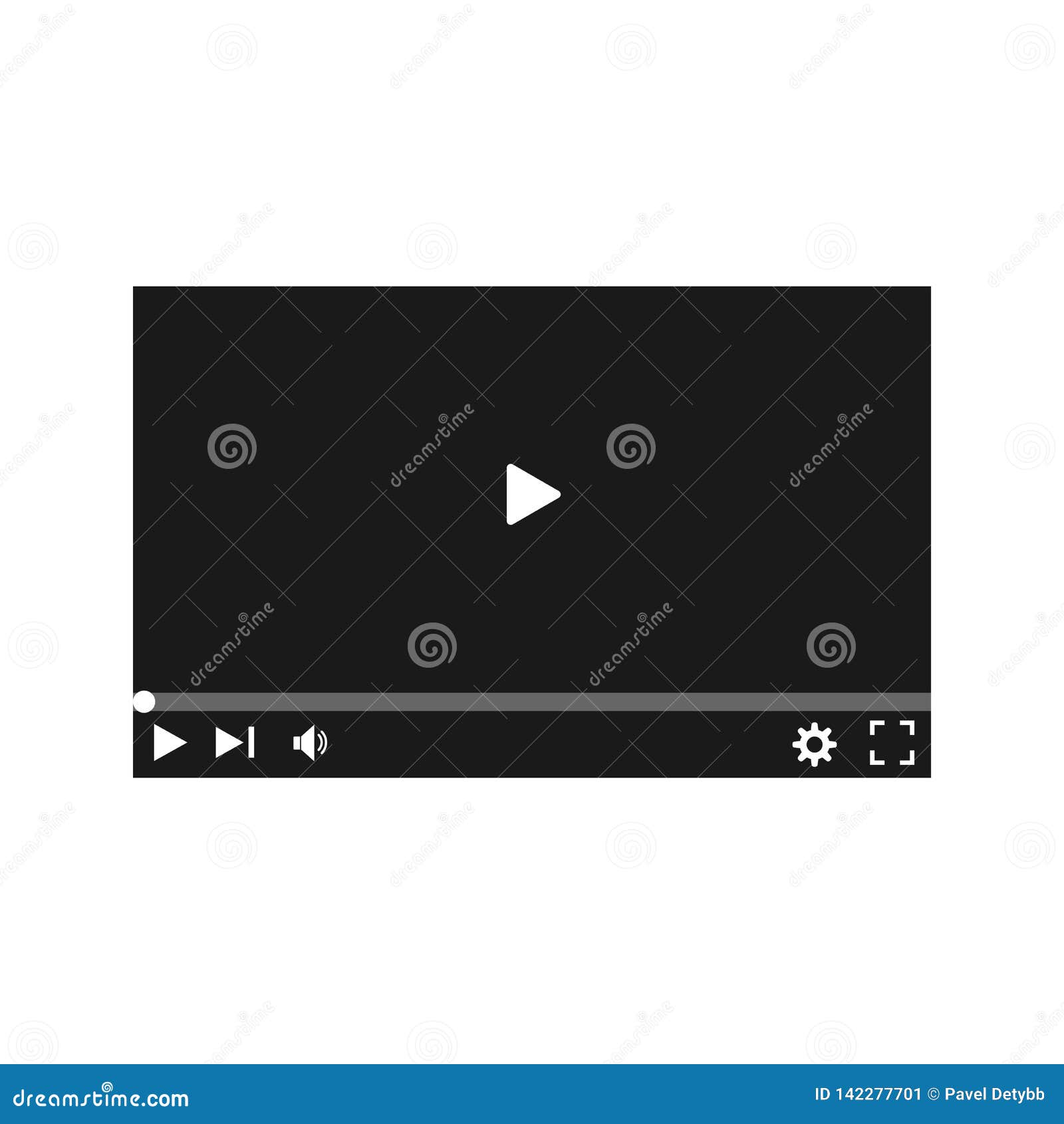 Video Player Interface. Vector Illustration, Flat Design Stock ...