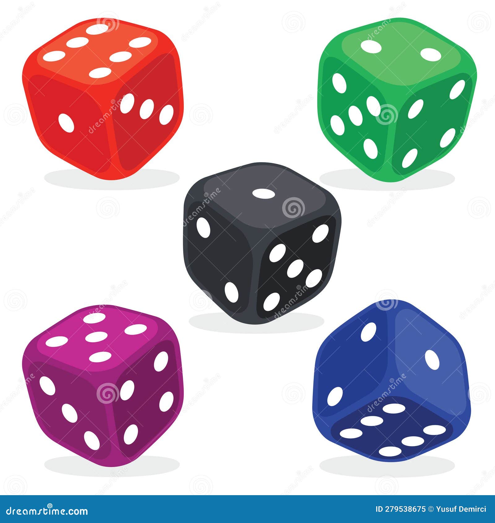Vector Illustration of Flat Dices Stock Illustration - Illustration of ...