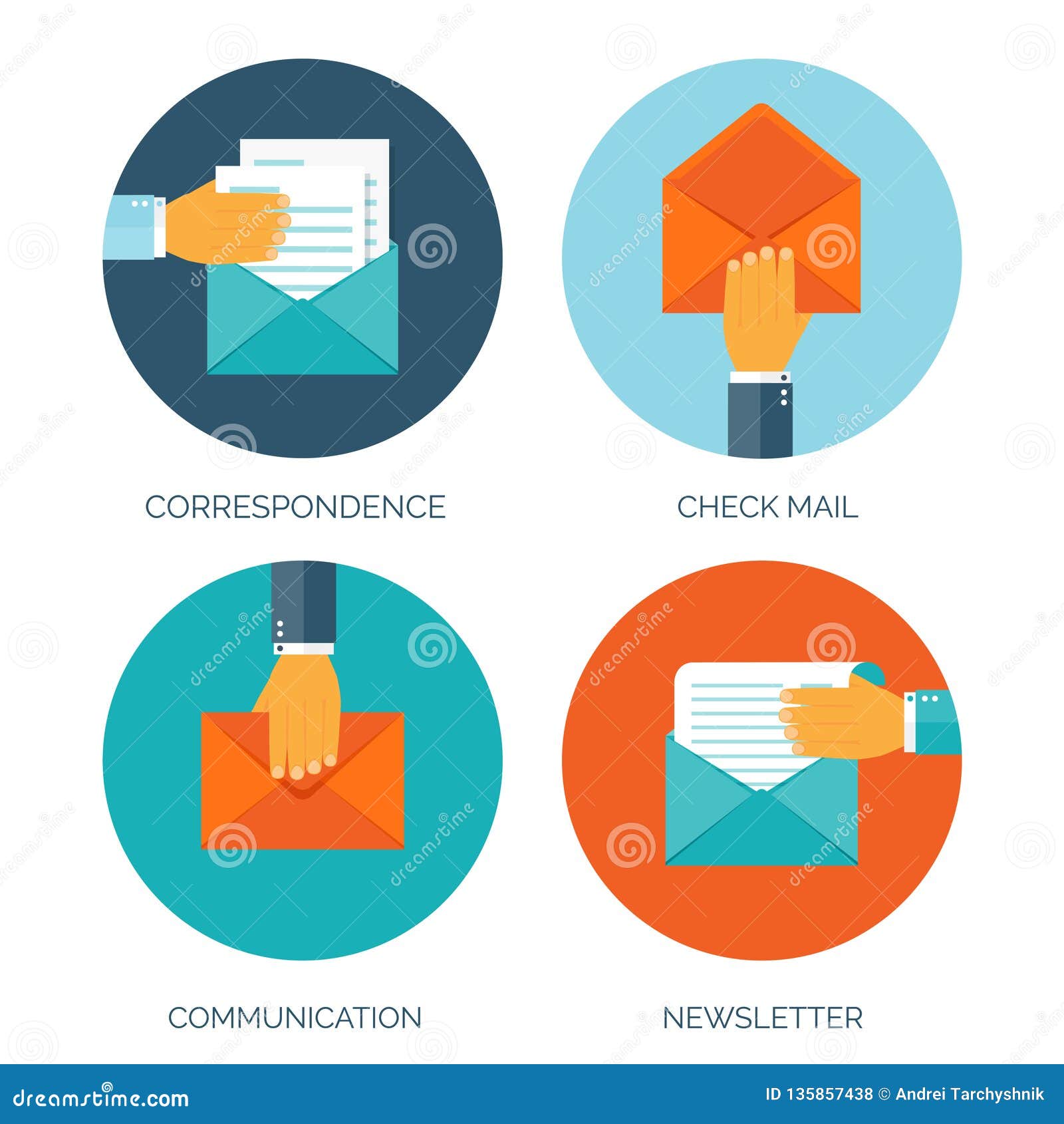 Vector Illustration. Flat Envelope. Emailing, Global Communication ...