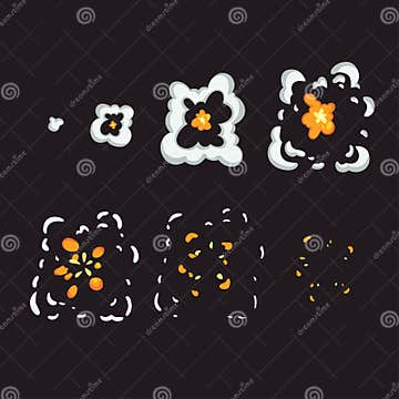 Sprite Sheet of a Flat Explosion. Animation for Cartoon or Game. Stock ...