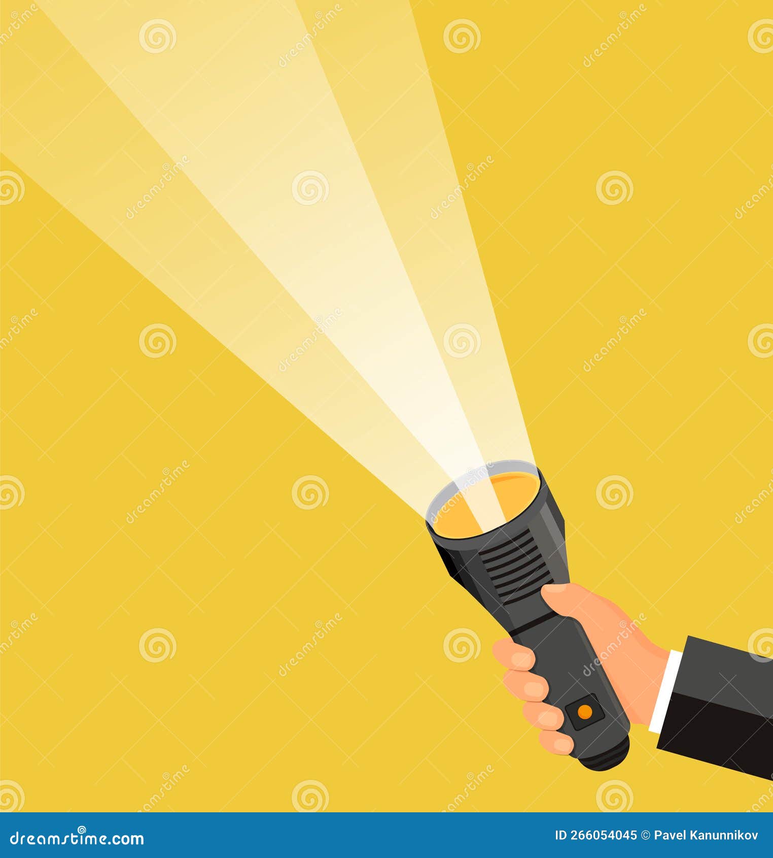 Vector Illustration. Flat Flashlight and Hand Stock Vector ...