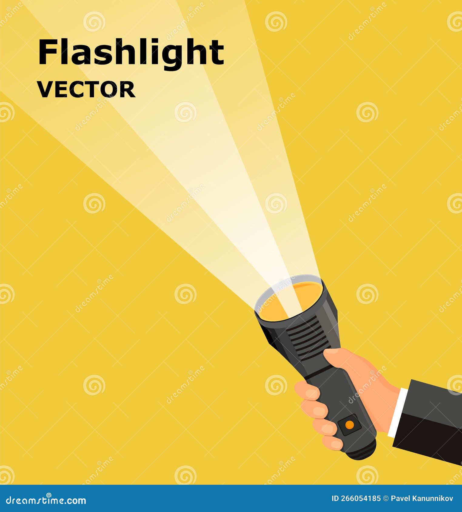 Vector Illustration. Flat Flashlight and Hand Stock Vector ...