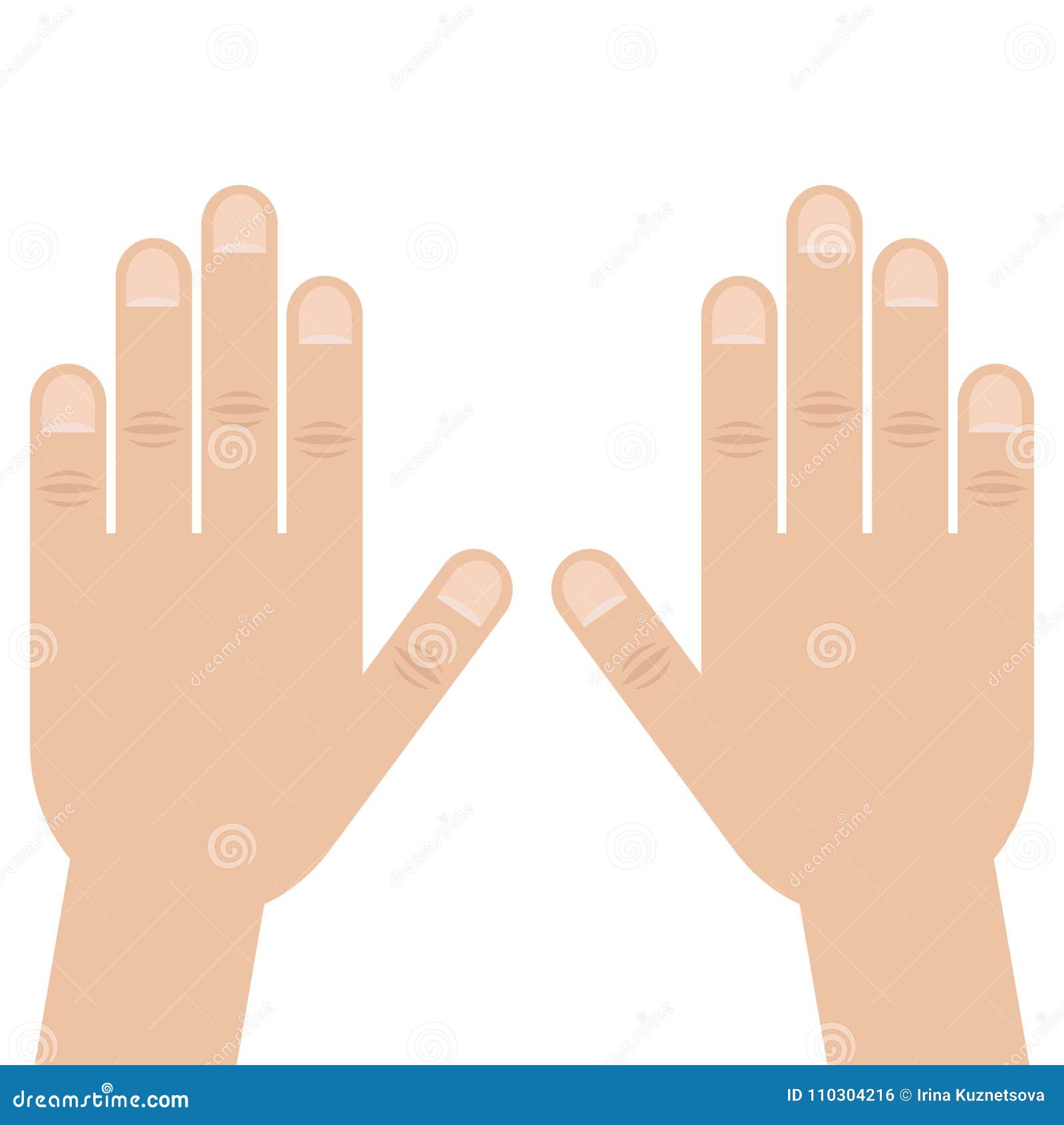 Vector Illustration. Flat Hands. Fingers Nails. Stock Vector ...