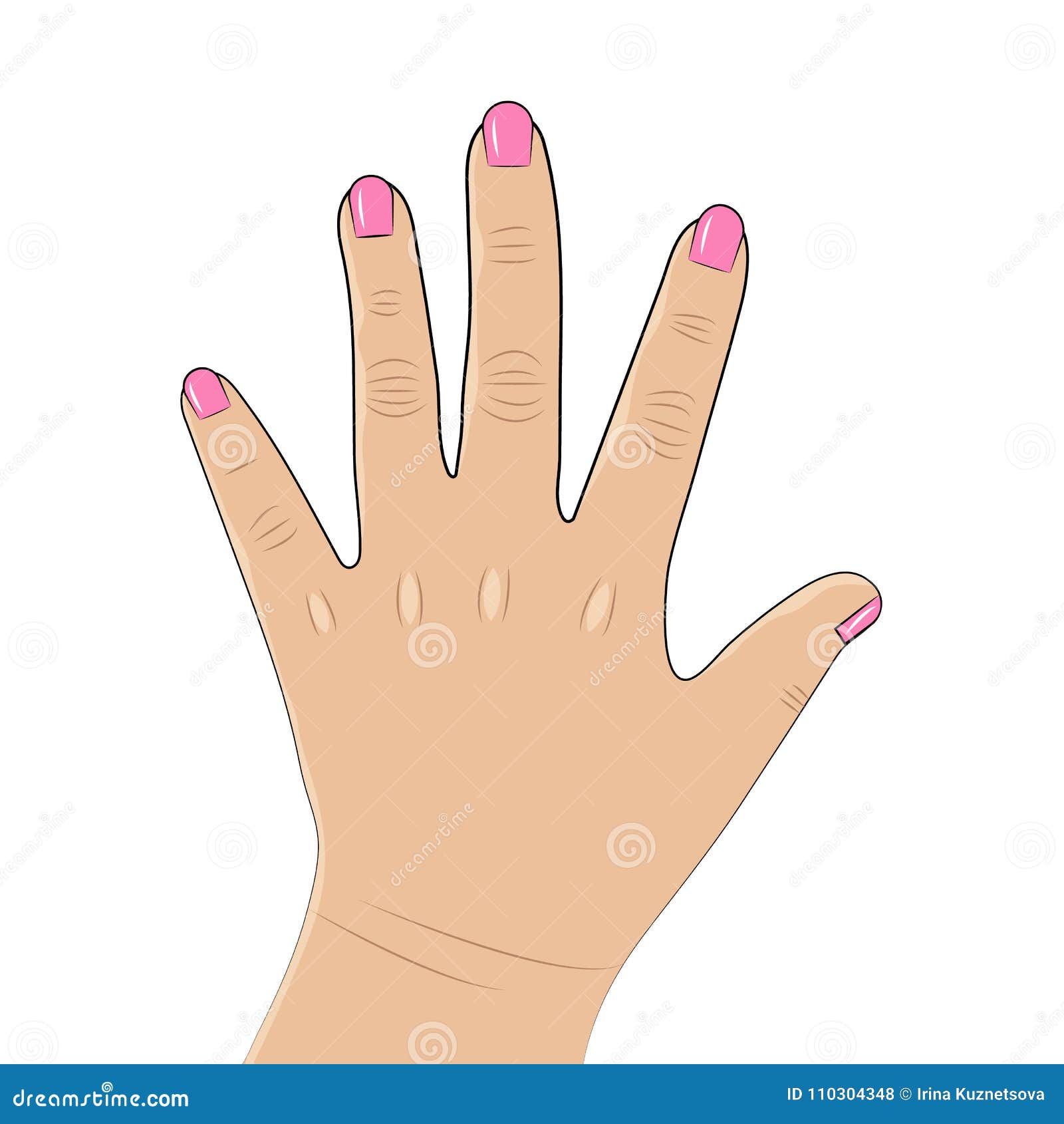Vector Illustration. Flat Hands. Fingers. Nails. Stock Vector ...