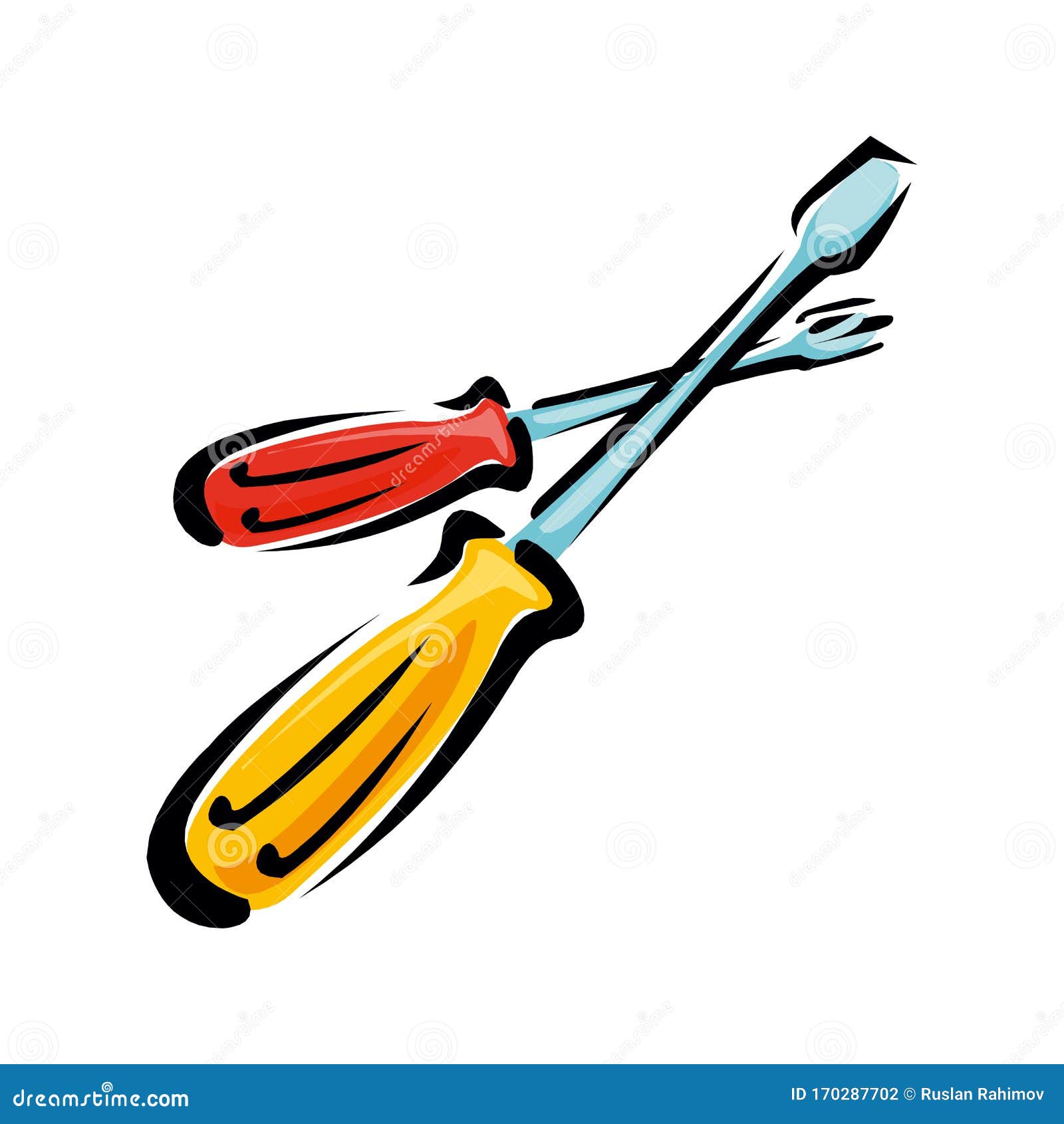 Vector Illustration of Flat Head Screwdriver Stock Illustration ...