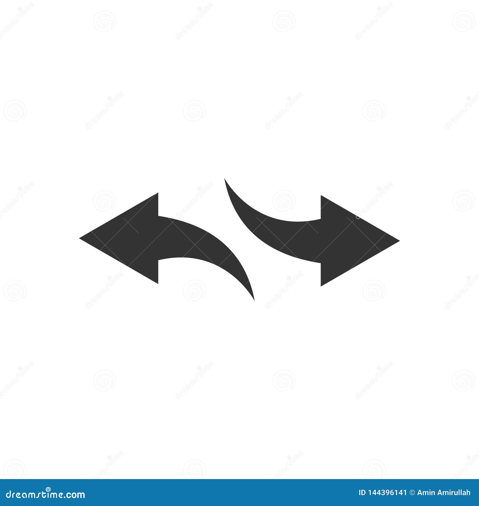 Vector Illustration Flat Icon Back and Next Black Color Stock Vector ...