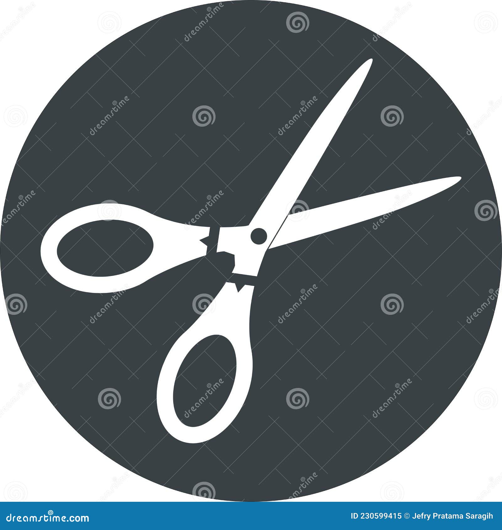 Vector Illustration. Flat Icon, Symbol Design Scissors. Isolated in ...