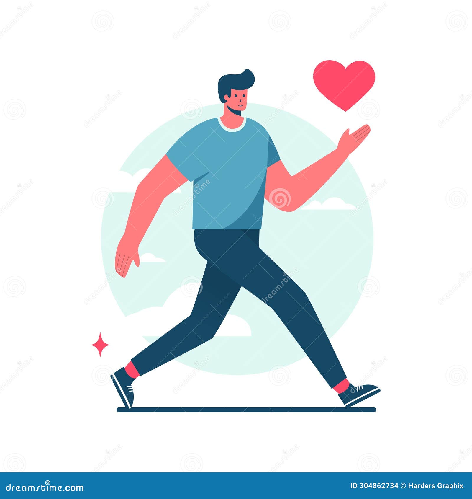 Vector Illustration Flat Love Heart for Valentines Day 16 Stock ...