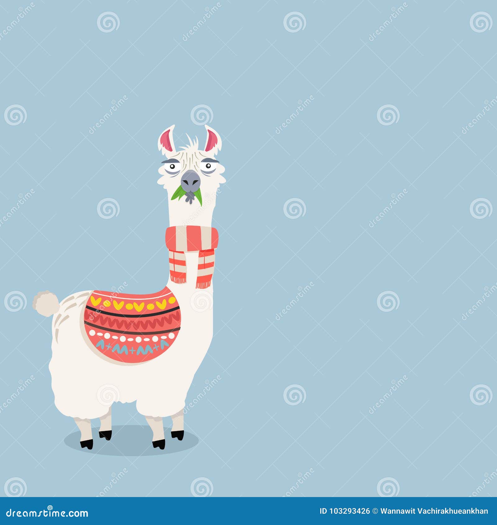 Cute Lama Alpaca Vector Illustration Stock Vector - Illustration of ...