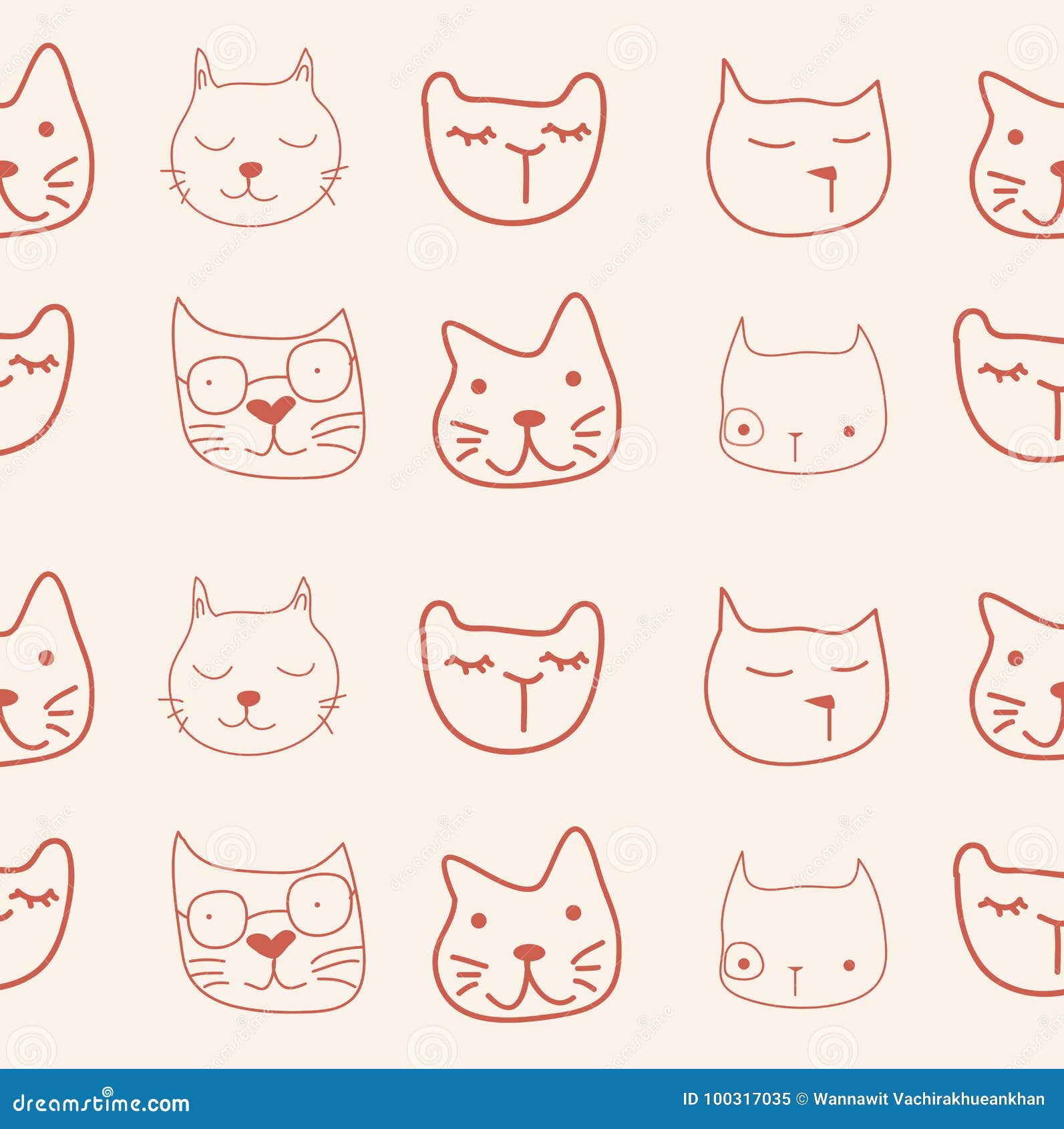 Face cat pattern stock vector. Illustration of design - 100317035