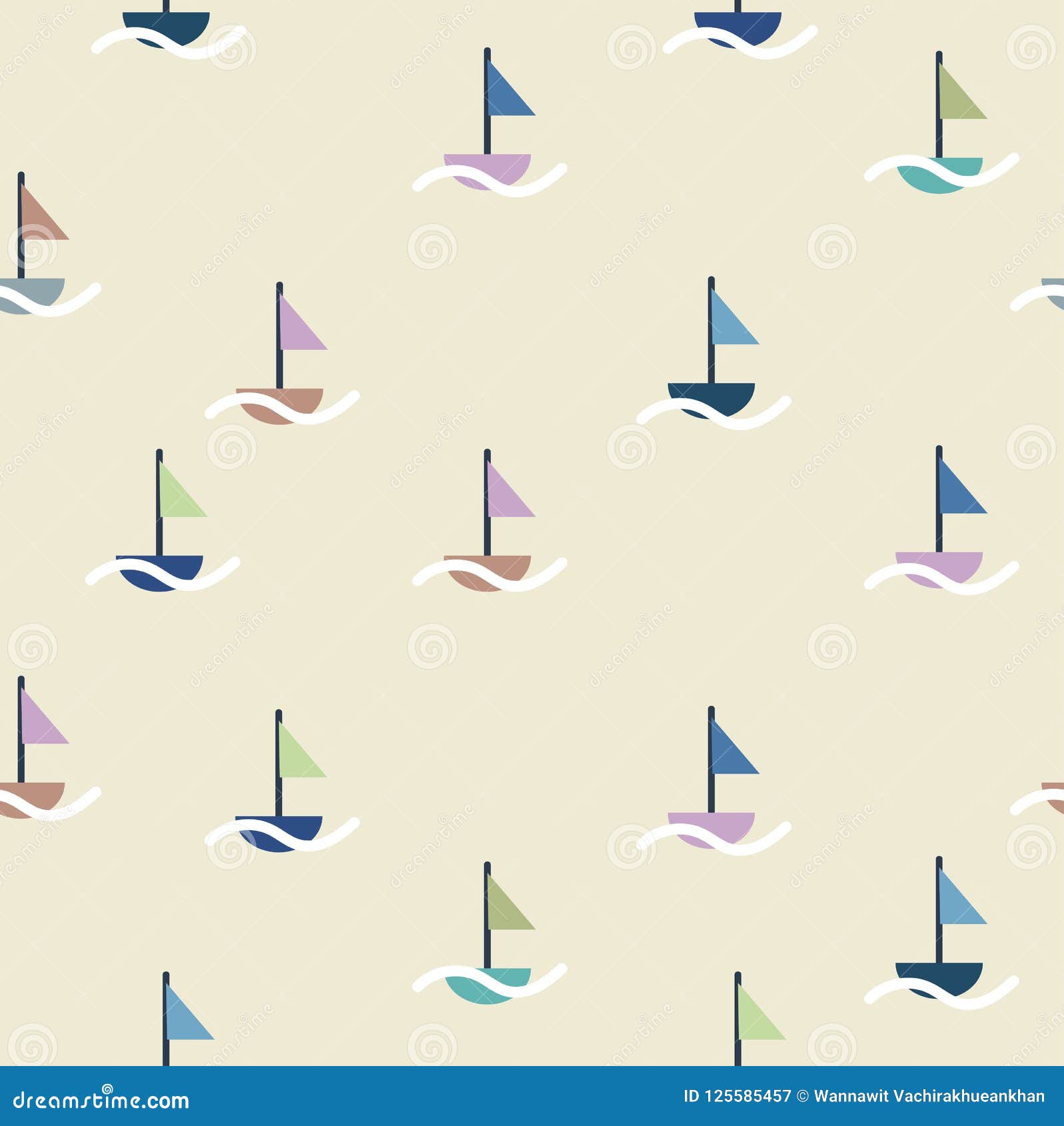 Boat sail doodle pattern stock vector. Illustration of ships - 125585457