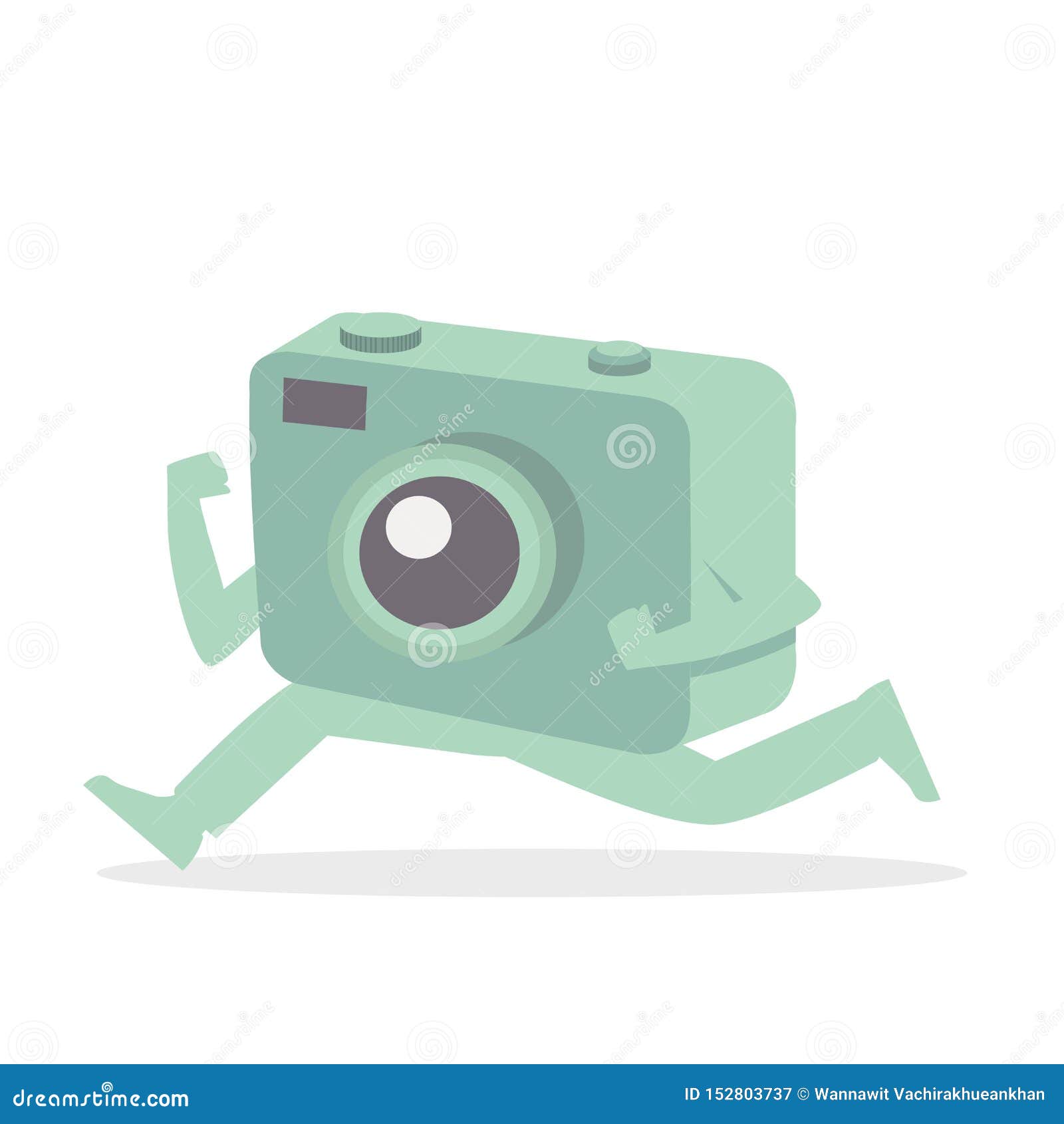 Camera Running Cartoon Flat Vector Stock Vector - Illustration of ...