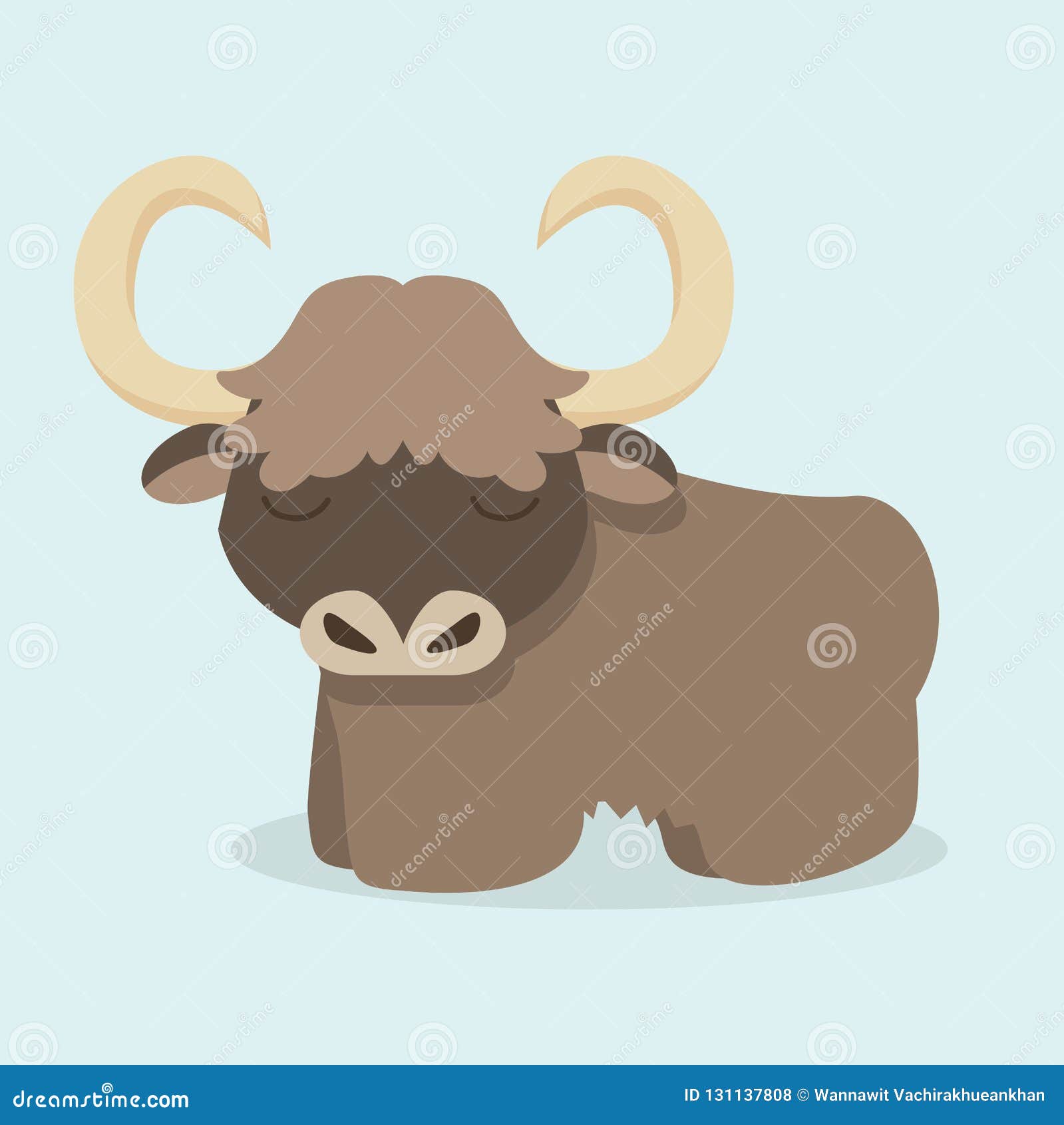 Cute yak cartoon vector stock vector. Illustration of drawing - 131137808