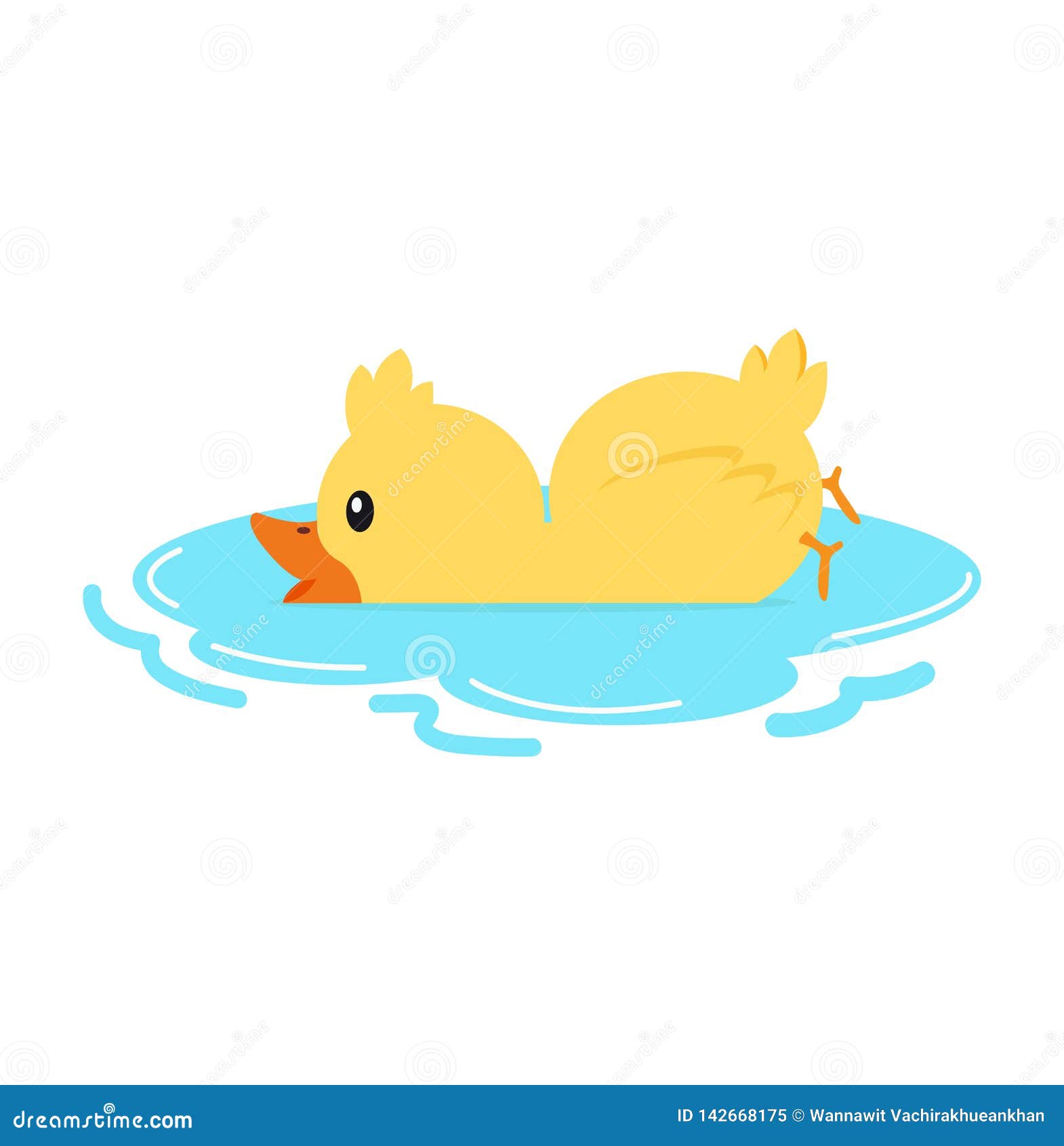Cute Yellow Duck Character Set Stock Vector - Illustration of little ...