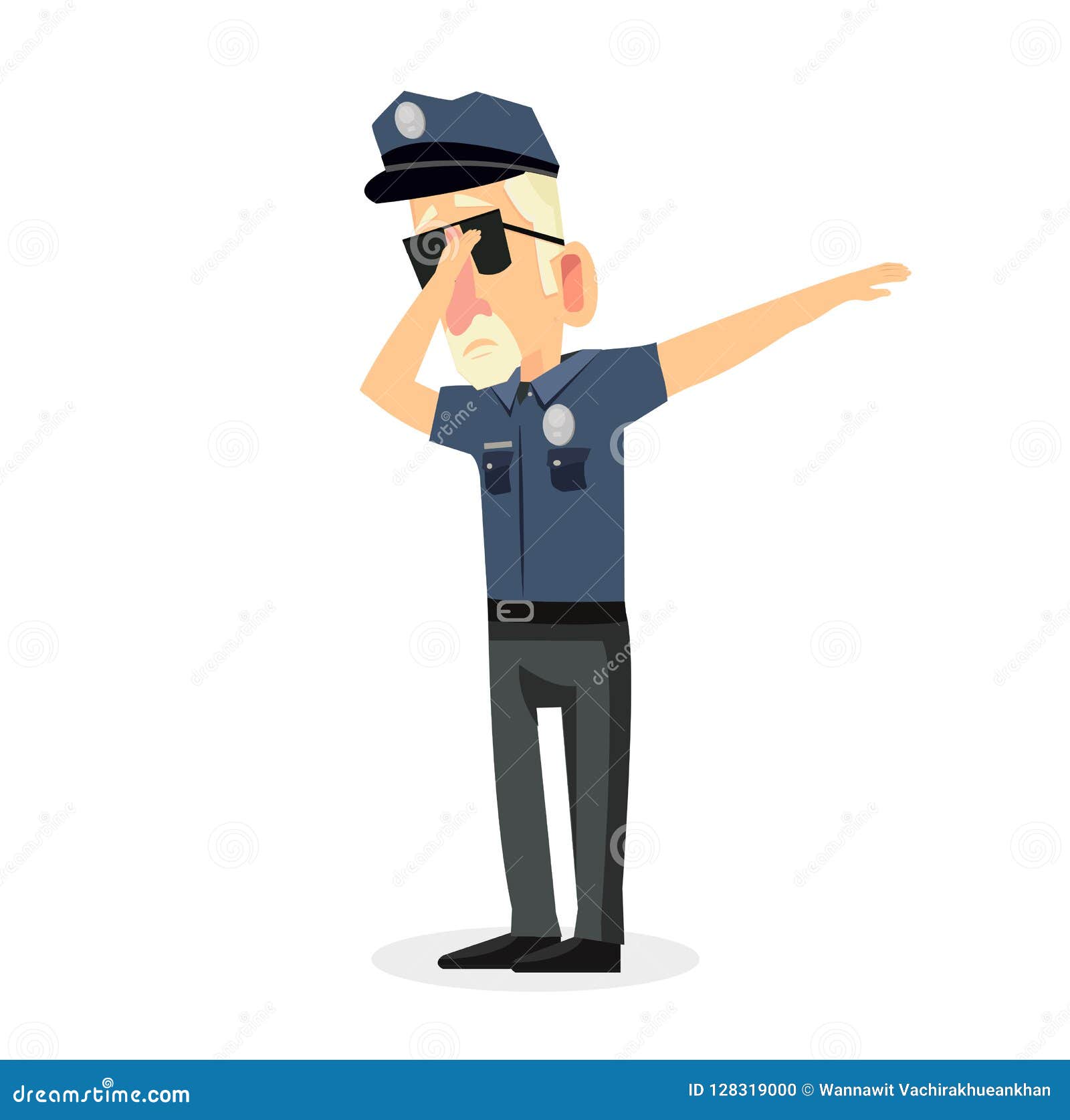 Man Police Office Doing Dabbing Movement Stock Vector - Illustration of ...