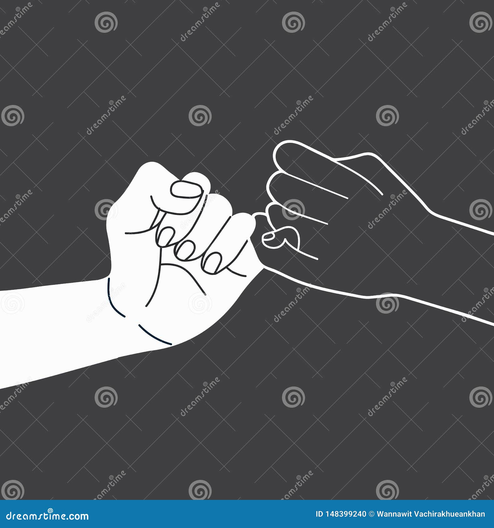 Promise Hand Outline Vector Stock Vector - Illustration of color ...