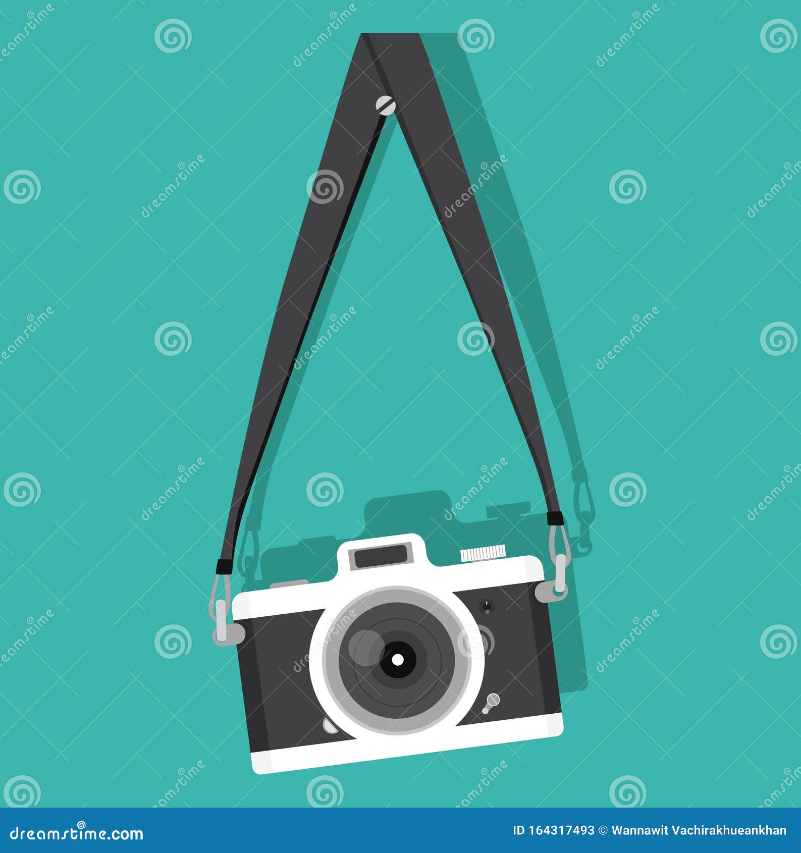 Vintage Camera Hanging on a Vector Stock Vector - Illustration of retro ...