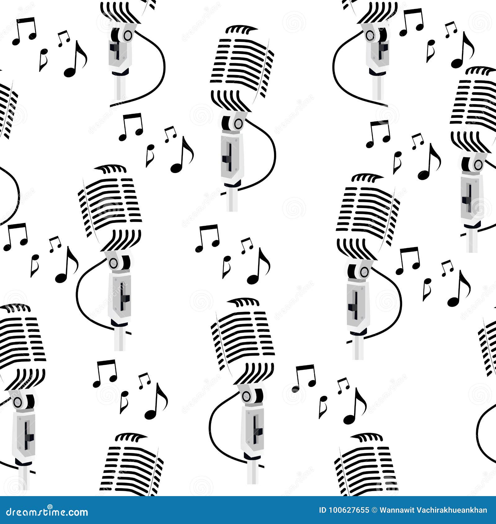 Microphone pattern stock vector. Illustration of internet - 100627655