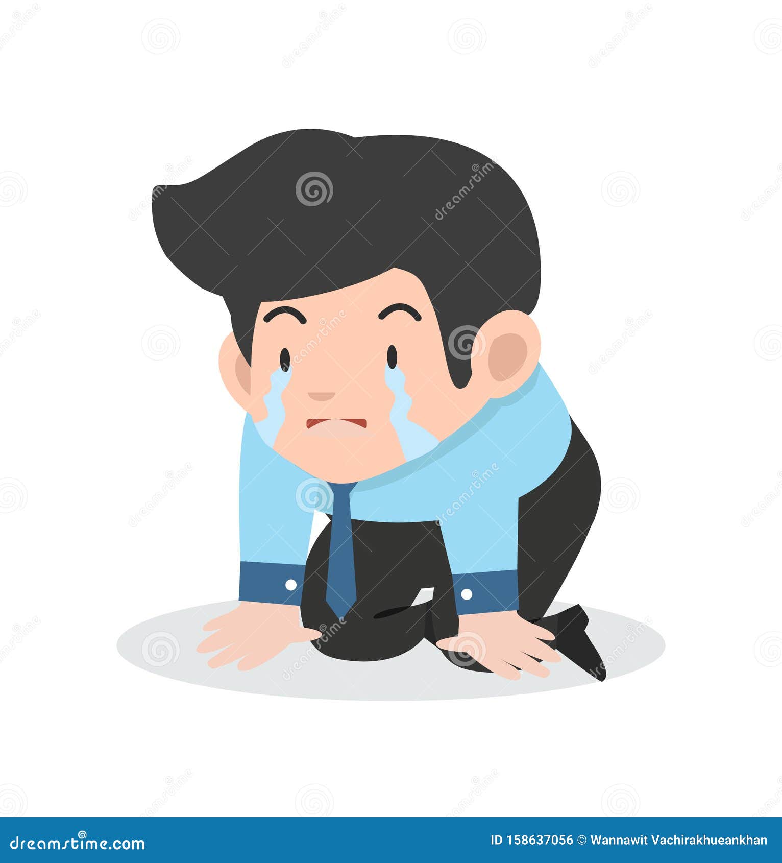 Businessman Crying Sad Cartoon Vector Stock Vector - Illustration of ...