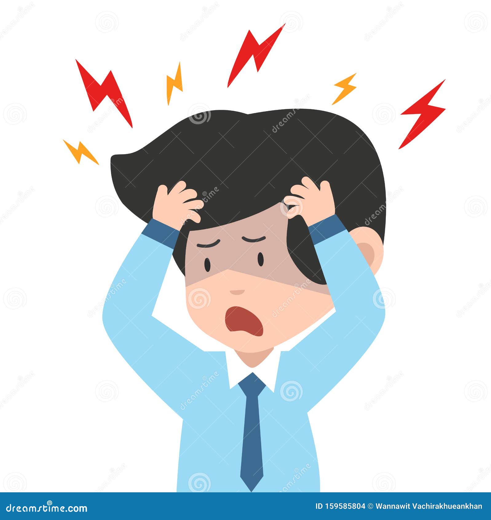 Businessman Headache Cartoon Vector Concept Stock Vector - Illustration ...