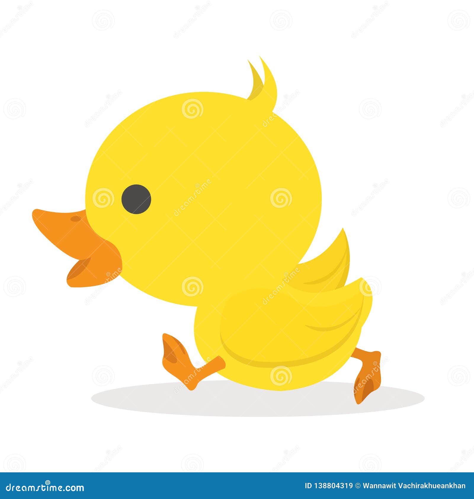 Cute little yellow Duck stock vector. Illustration of cute - 138804319