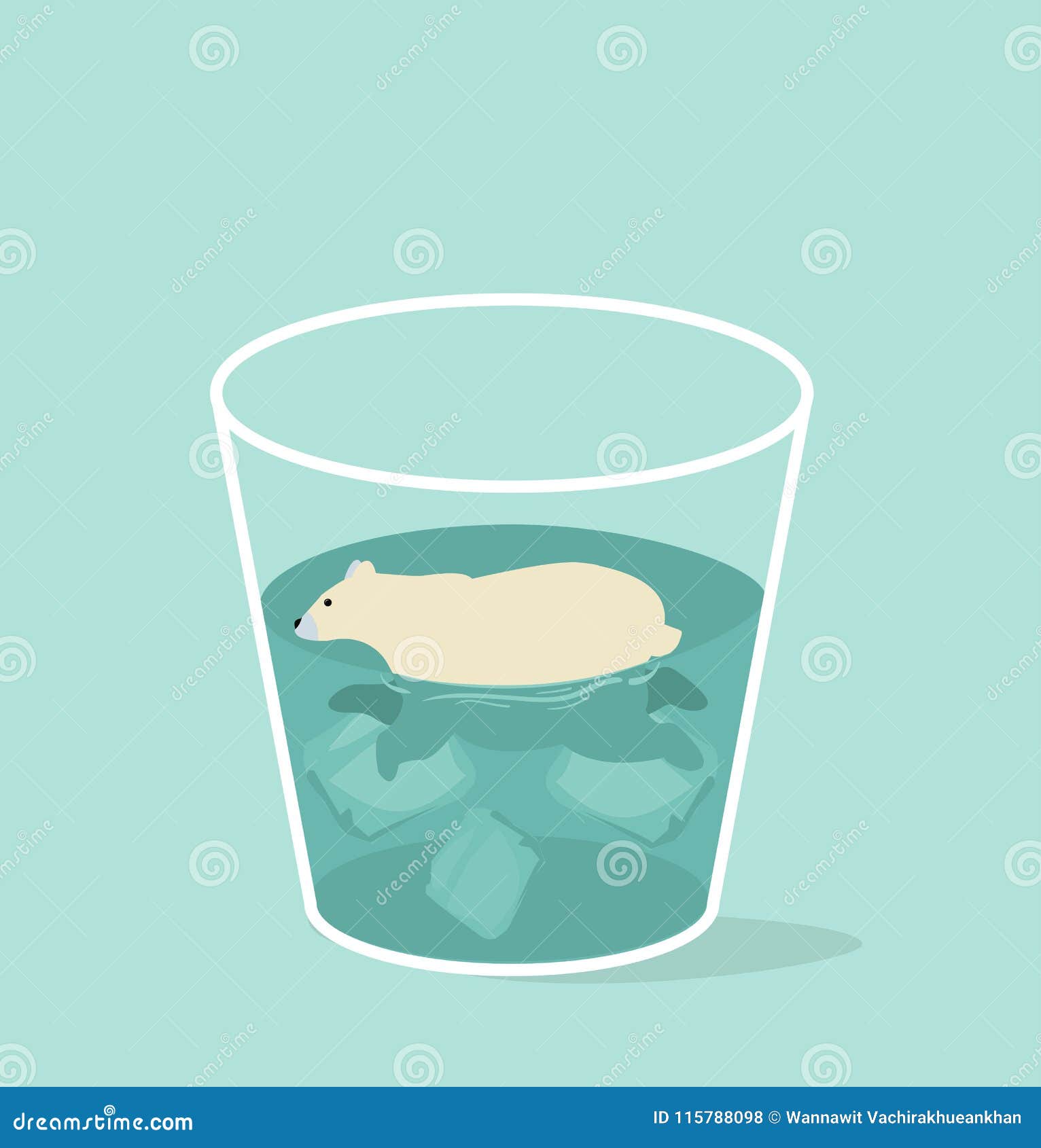 Cute Polar bear in a glass stock vector. Illustration of christmas ...