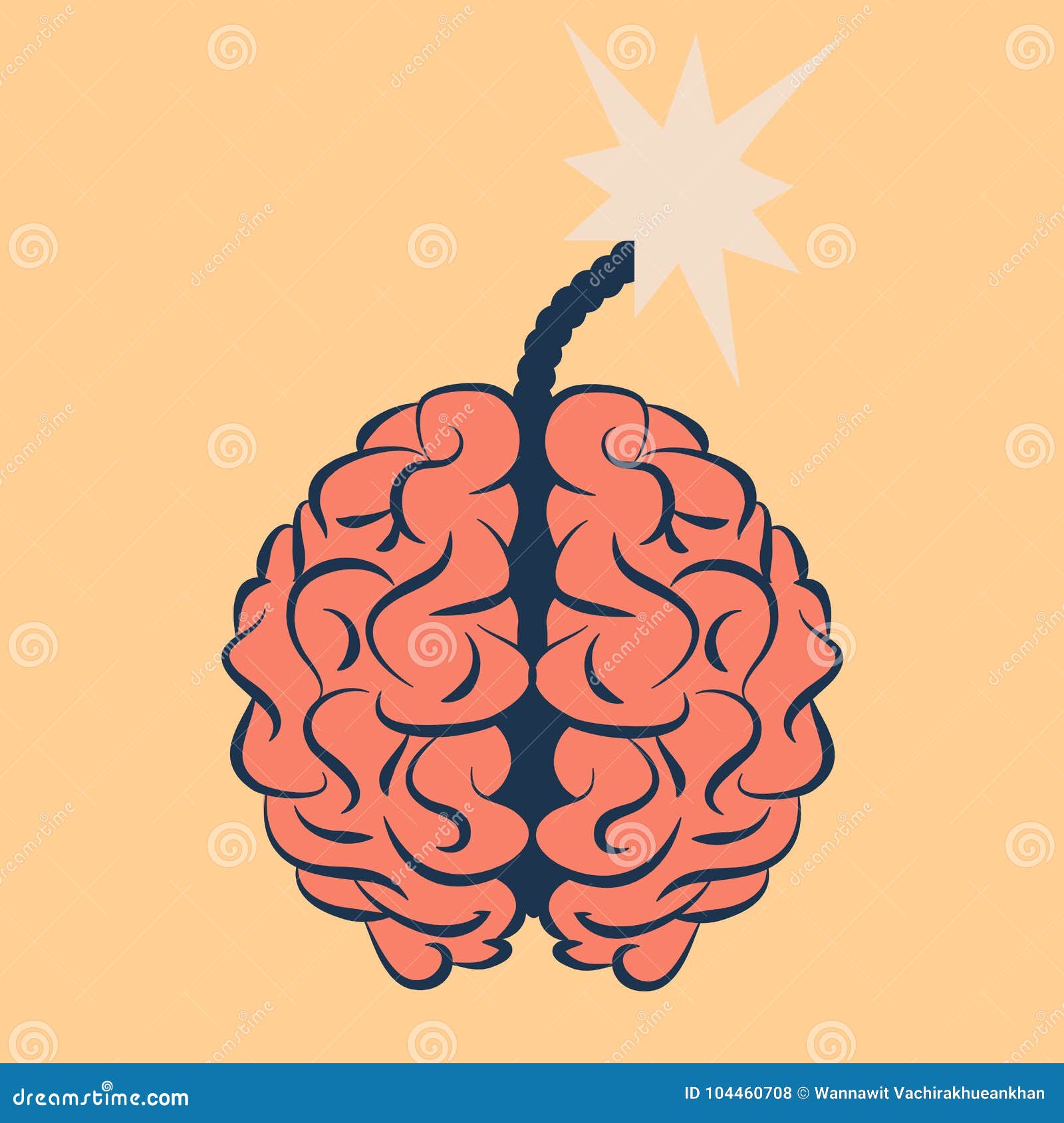 Brain with sparkle stock vector. Illustration of education - 104460708