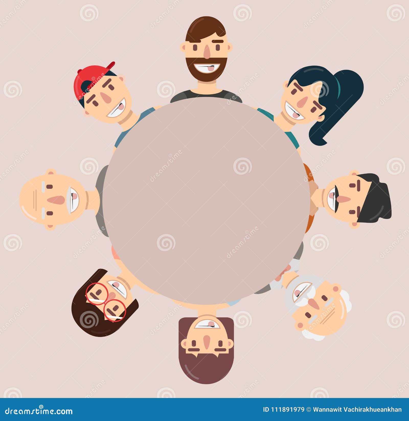 Flat Avatar People Face Collection Teamwork Concept Stock Vector ...