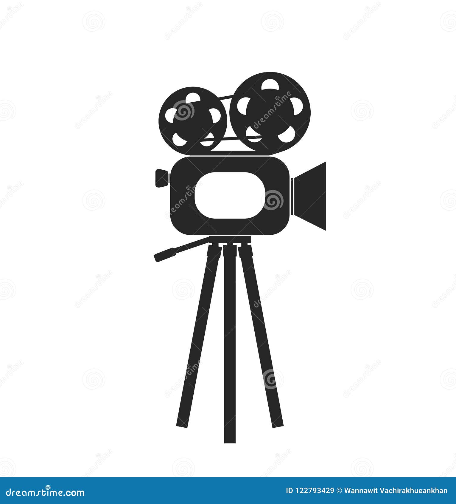 Retro Cinema Film Camera Vector Icon Stock Vector - Illustration of ...