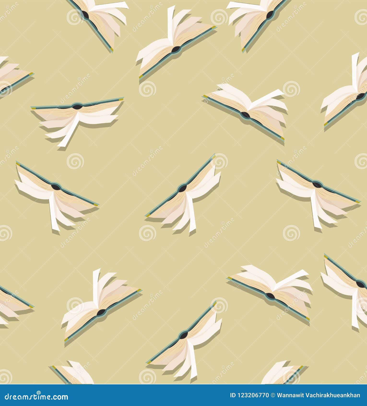 Open Green Book Flat Pattern Stock Vector - Illustration of pattern ...