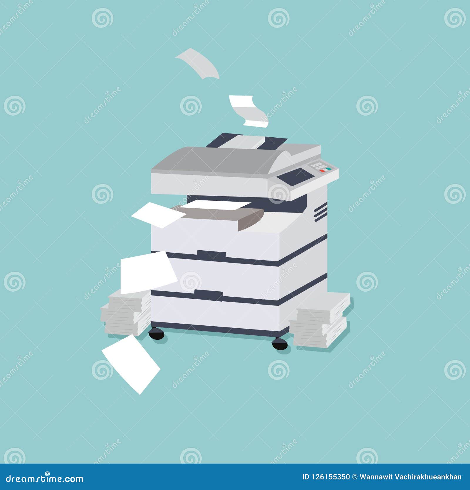 Office Multifunction Machine Vector Stock Vector - Illustration of ...