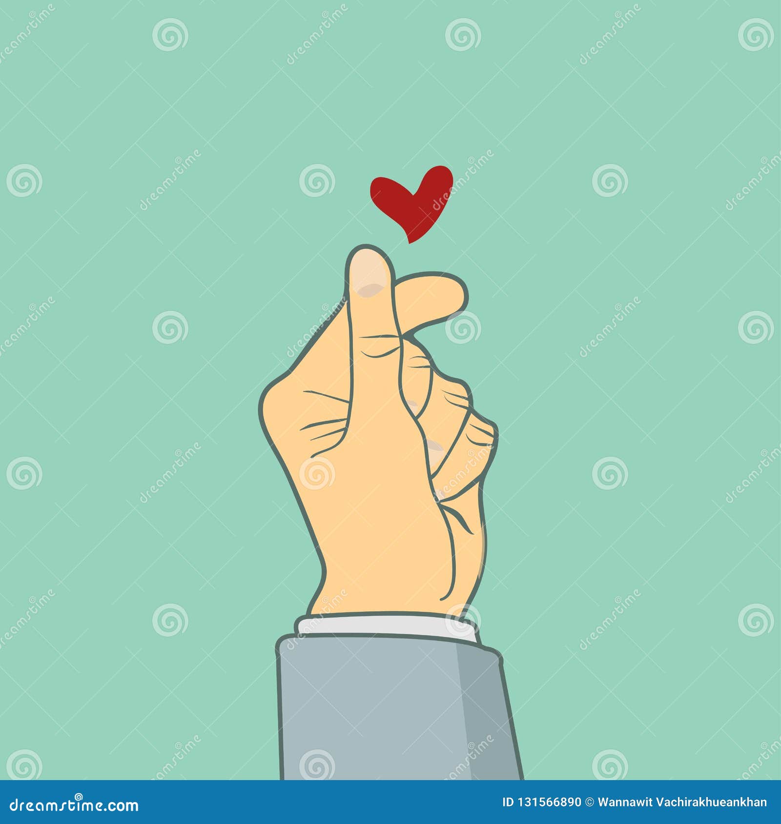 Hands cute sign mini heart stock vector. Illustration of character ...