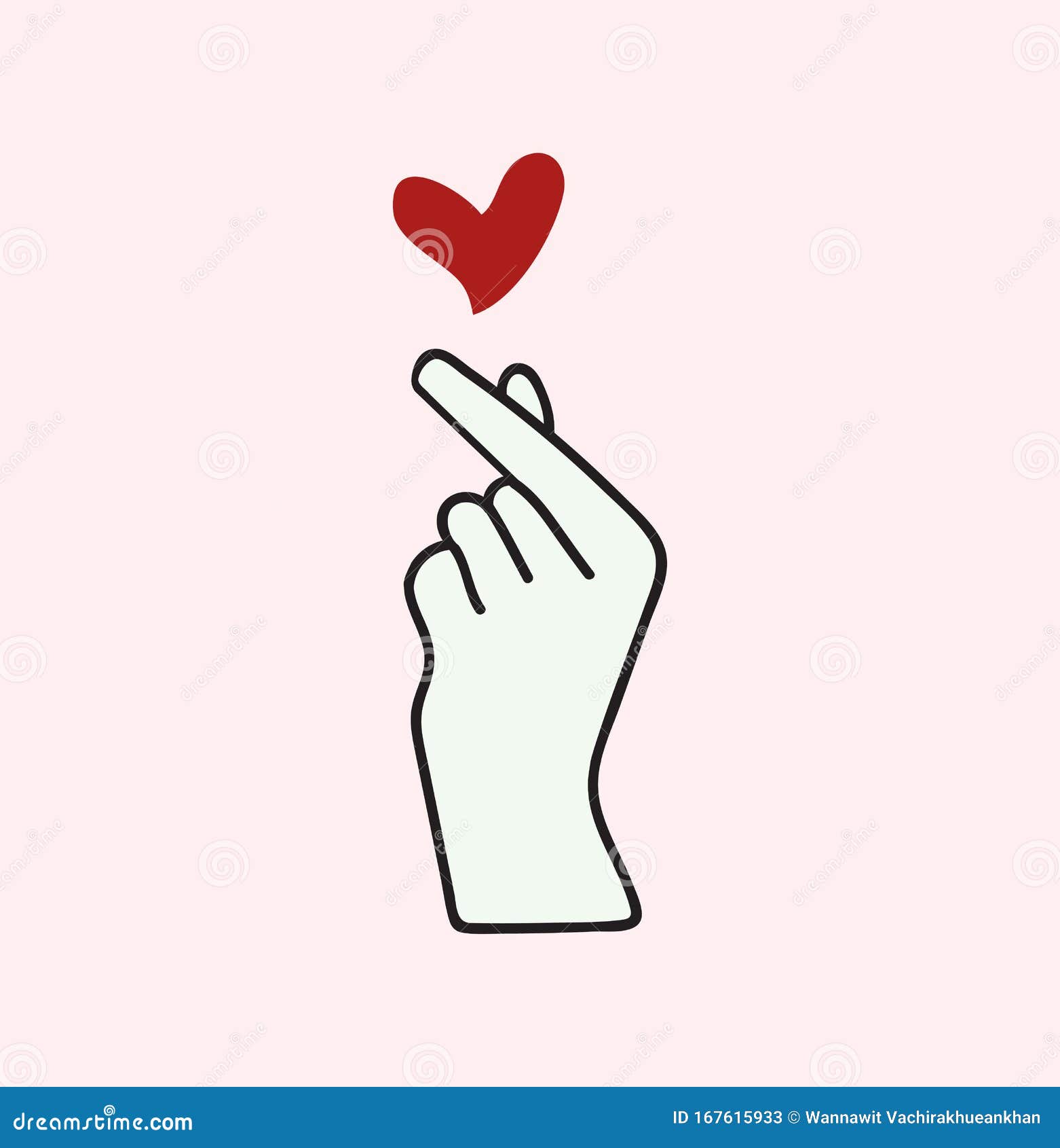 Hand with Sign Mini Heart Vector Stock Vector - Illustration of ...