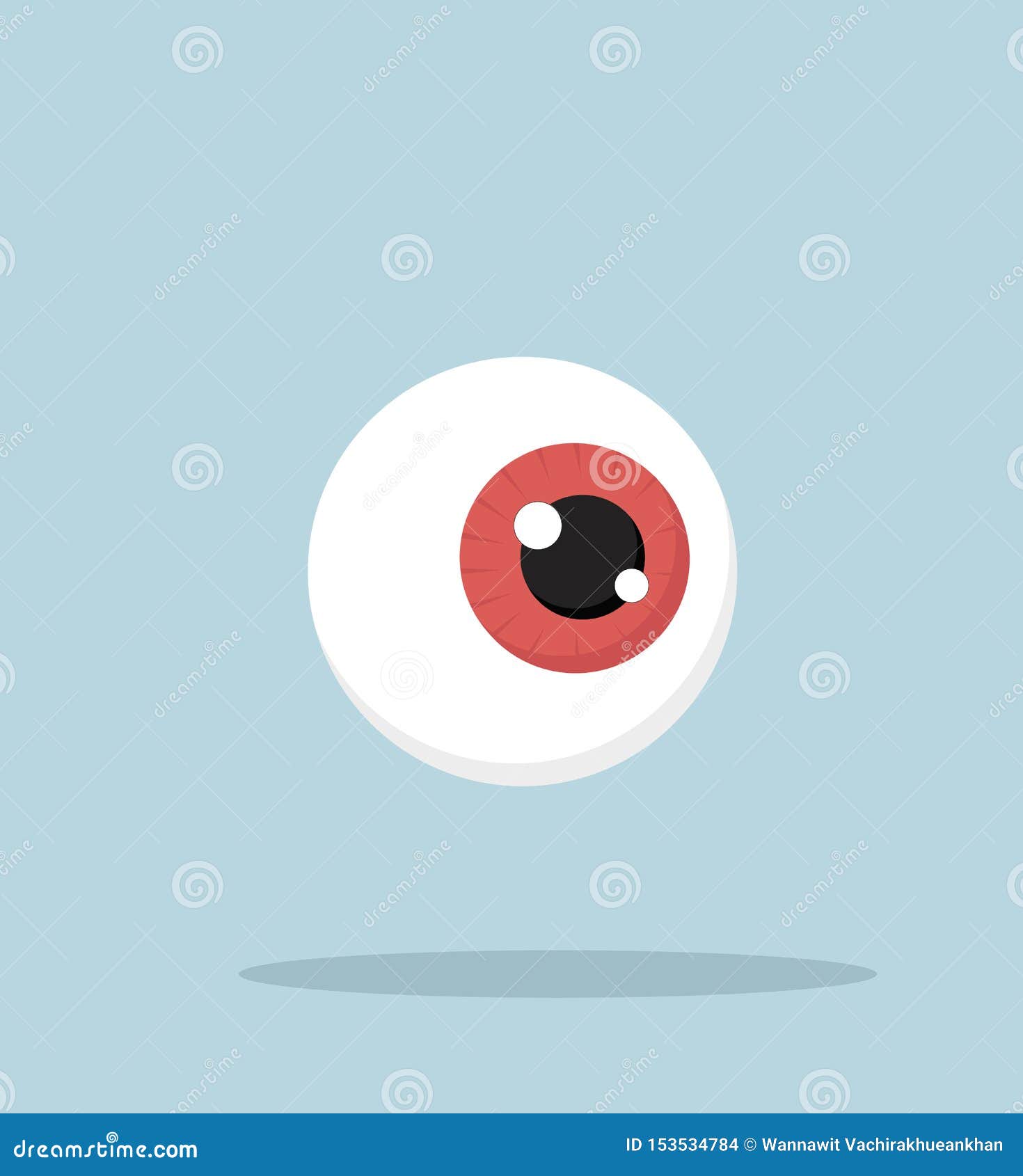 Human Red Eyeball Vector Illustration Stock Vector - Illustration of ...