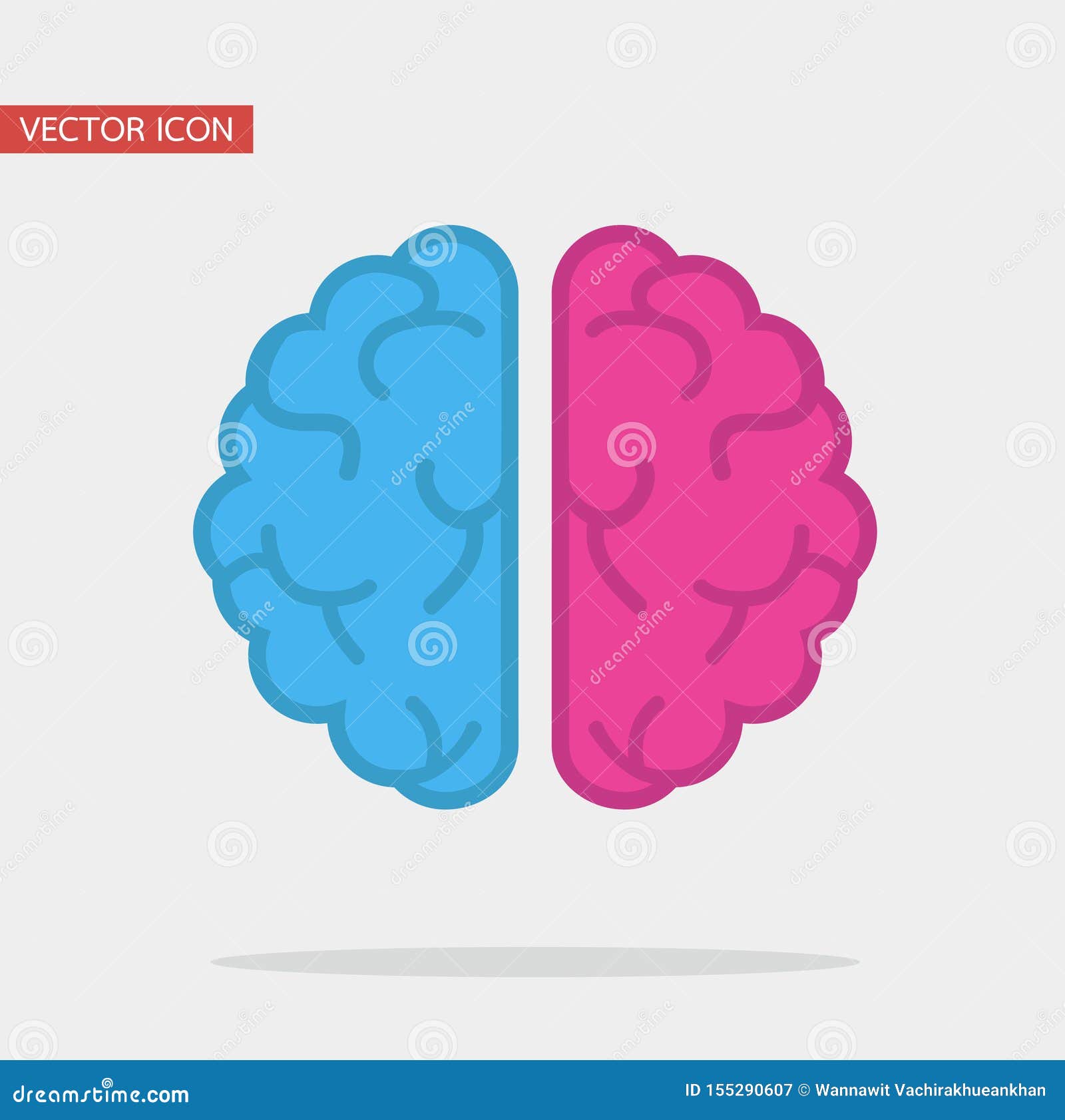 Left and Right Human Creative Brain Vector Flat Stock Vector ...