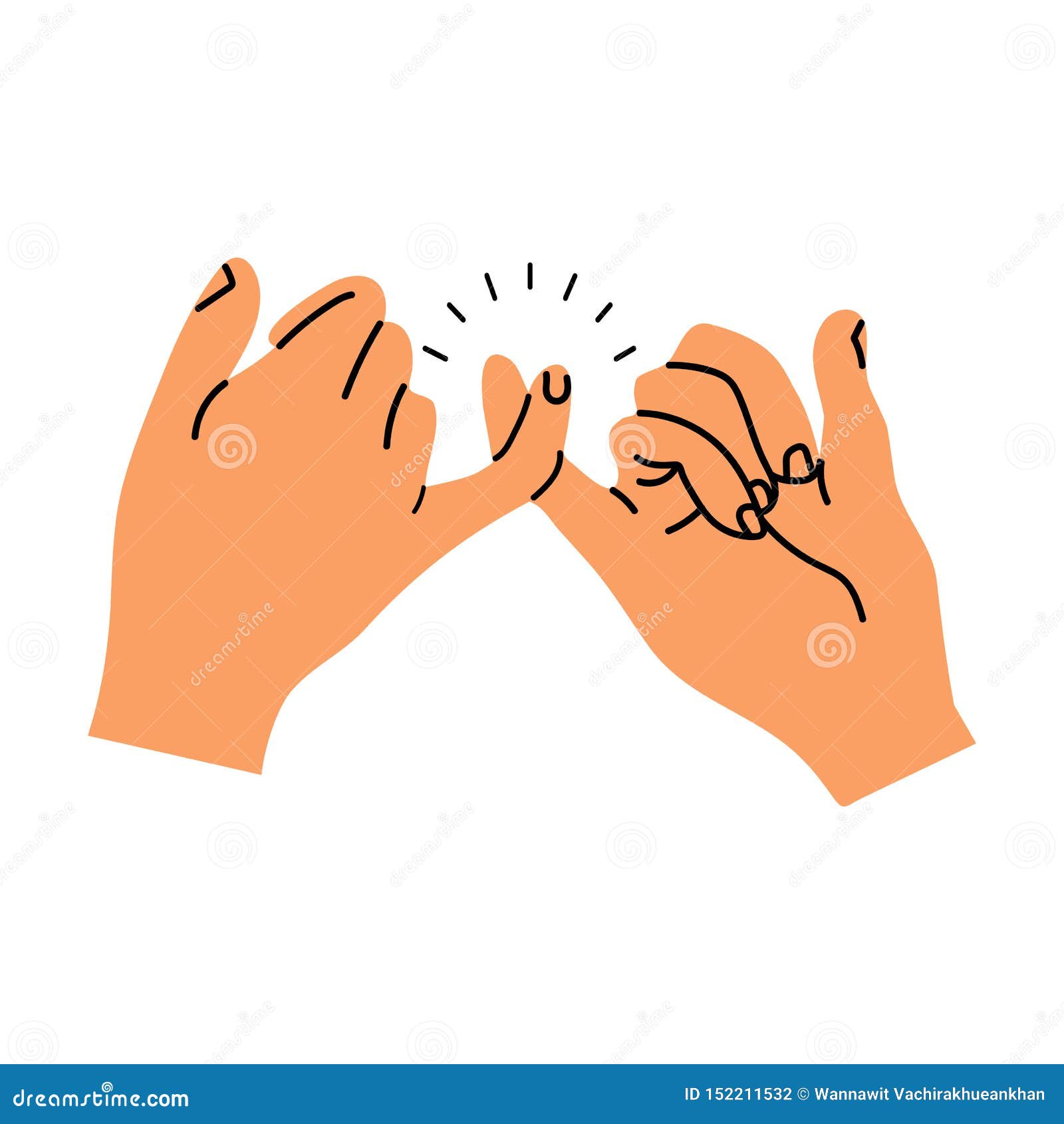 Pinky Promise Hands Gesturing Stock Vector - Illustration of palm ...