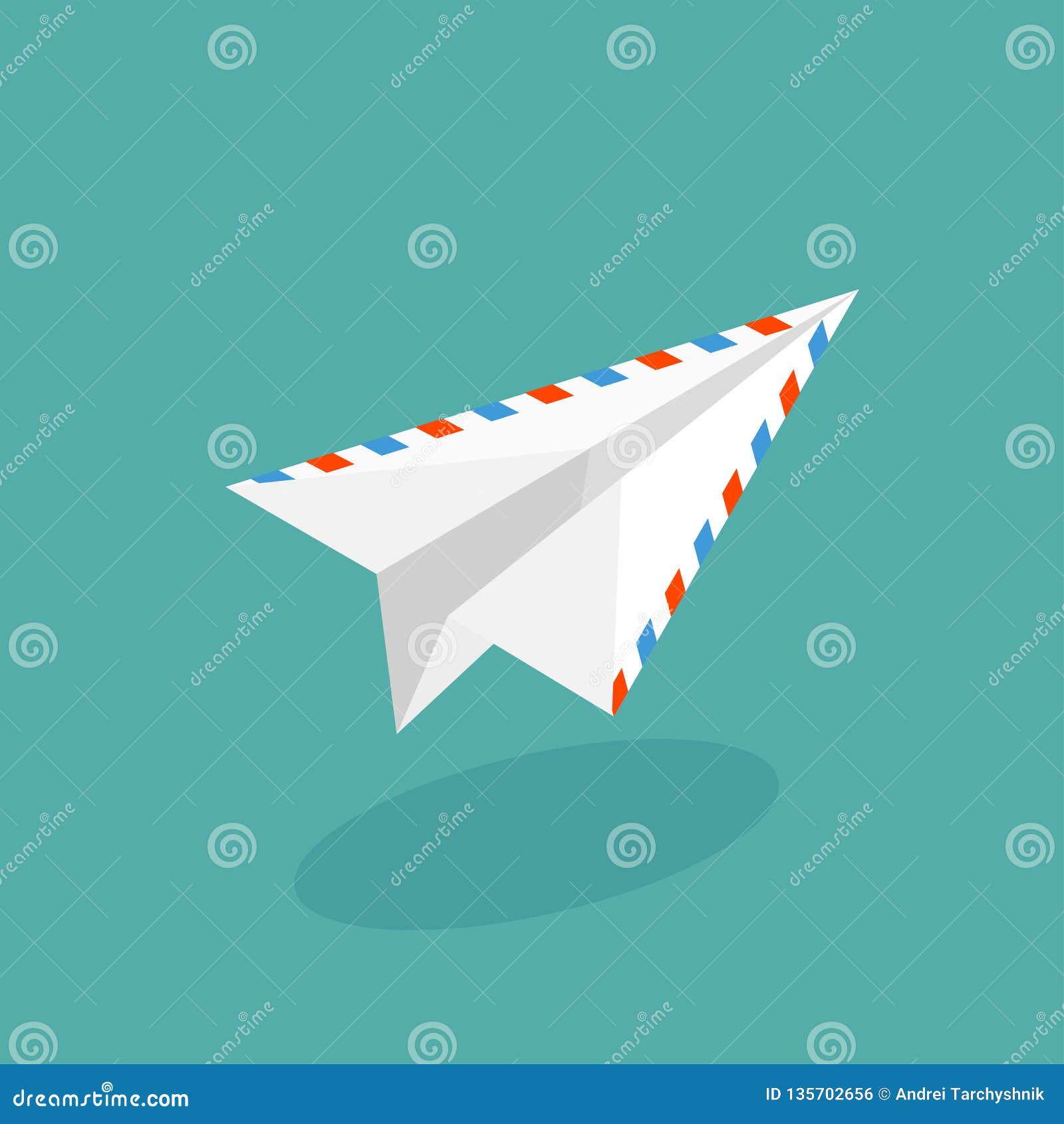 Vector Illustration with Flat Paper Plane. Launch. Project Startup ...