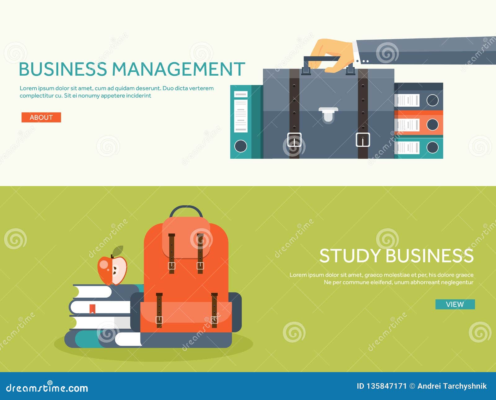 Vector Illustration. Flat Portfolio with Hand and Office Folder ...