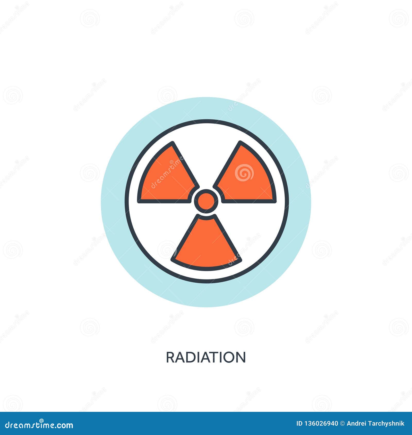 Vector Illustration. Flat Radiation Icon. Stock Vector - Illustration ...