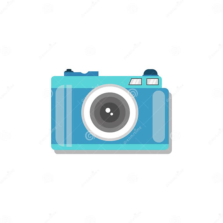 Flat simple camera stock vector. Illustration of hobby - 191684463