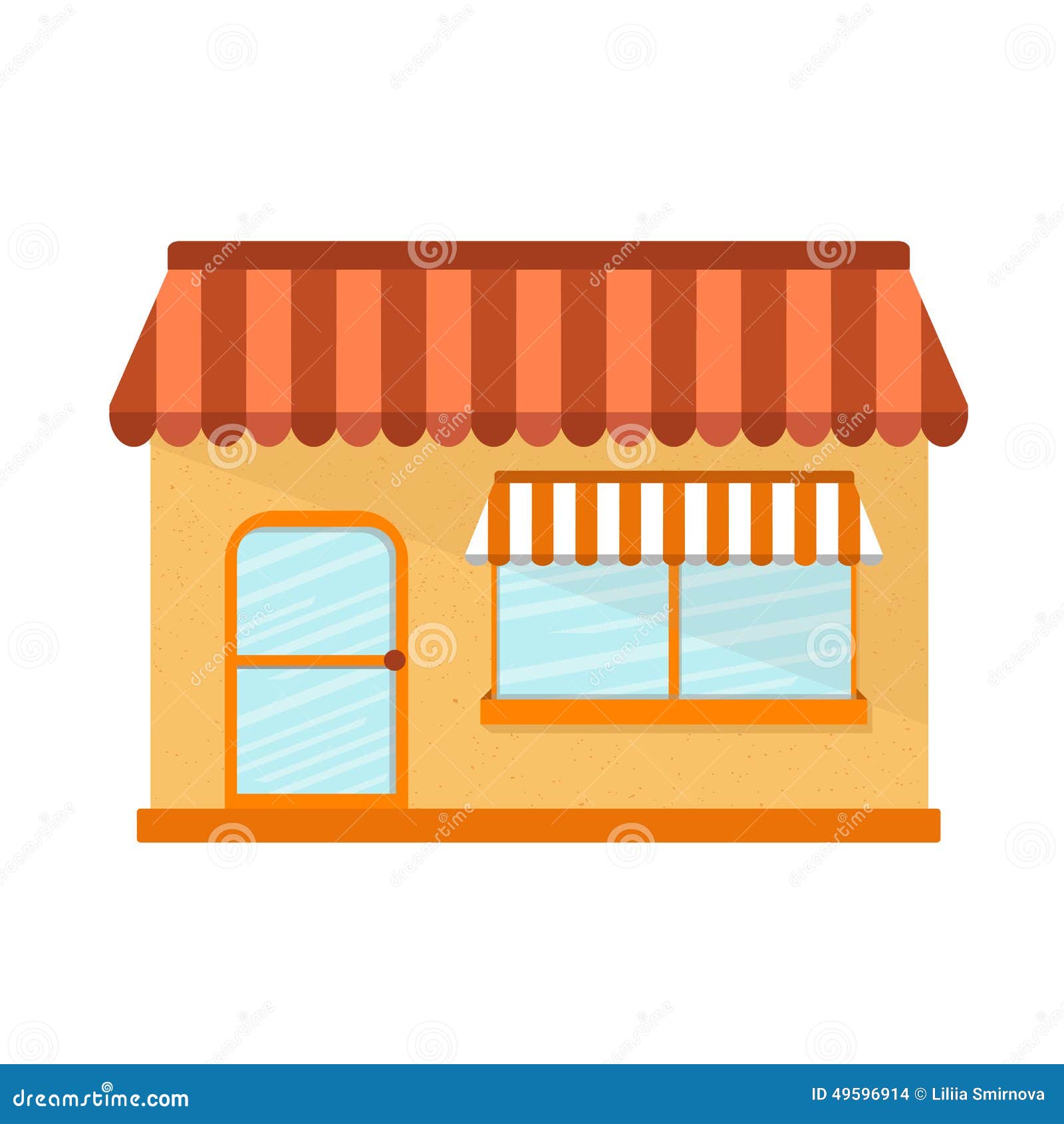 Vector Illustration with Flat Store Building Stock Vector ...