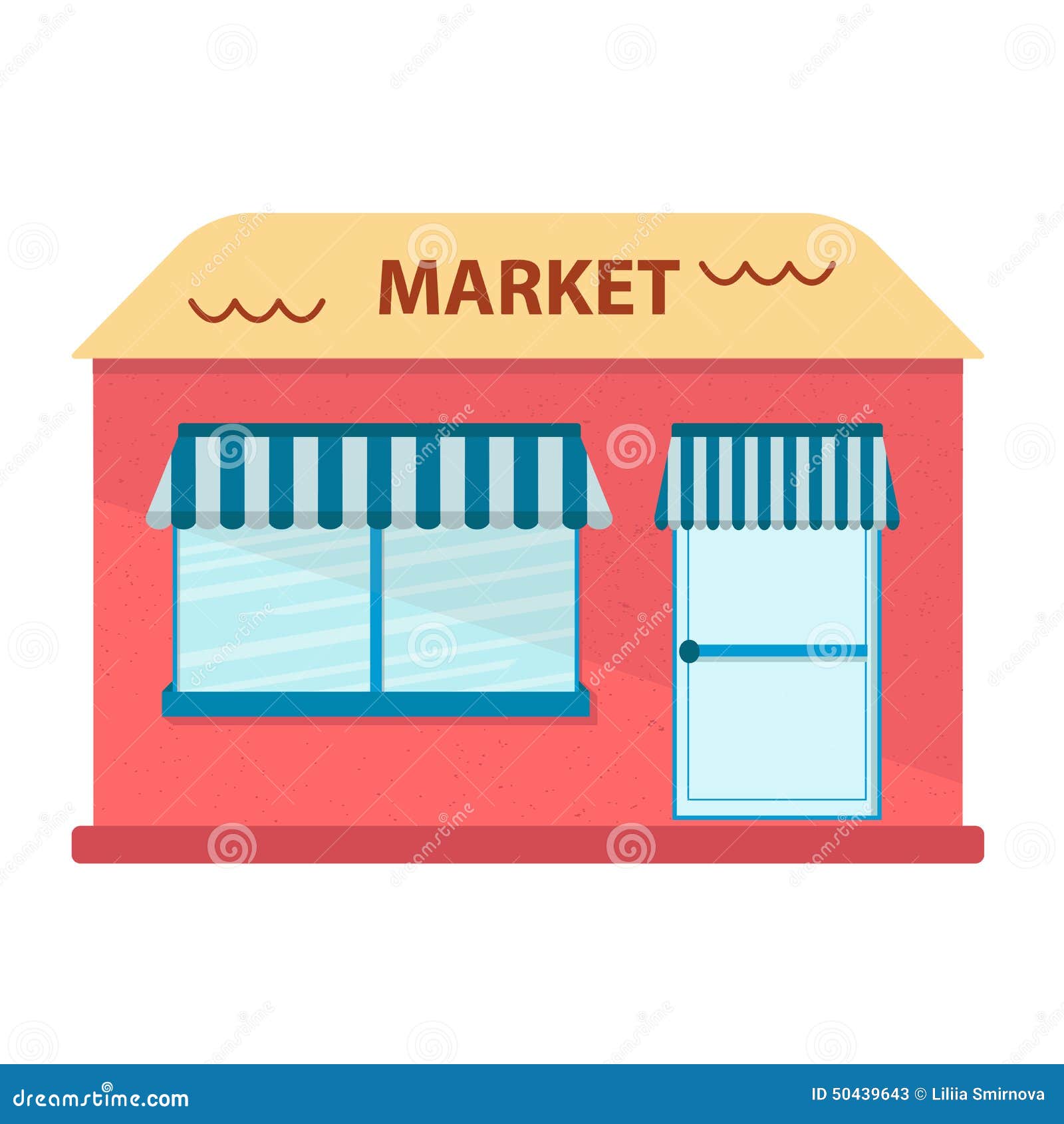 Vector Illustration with Flat Store Building Stock Vector ...