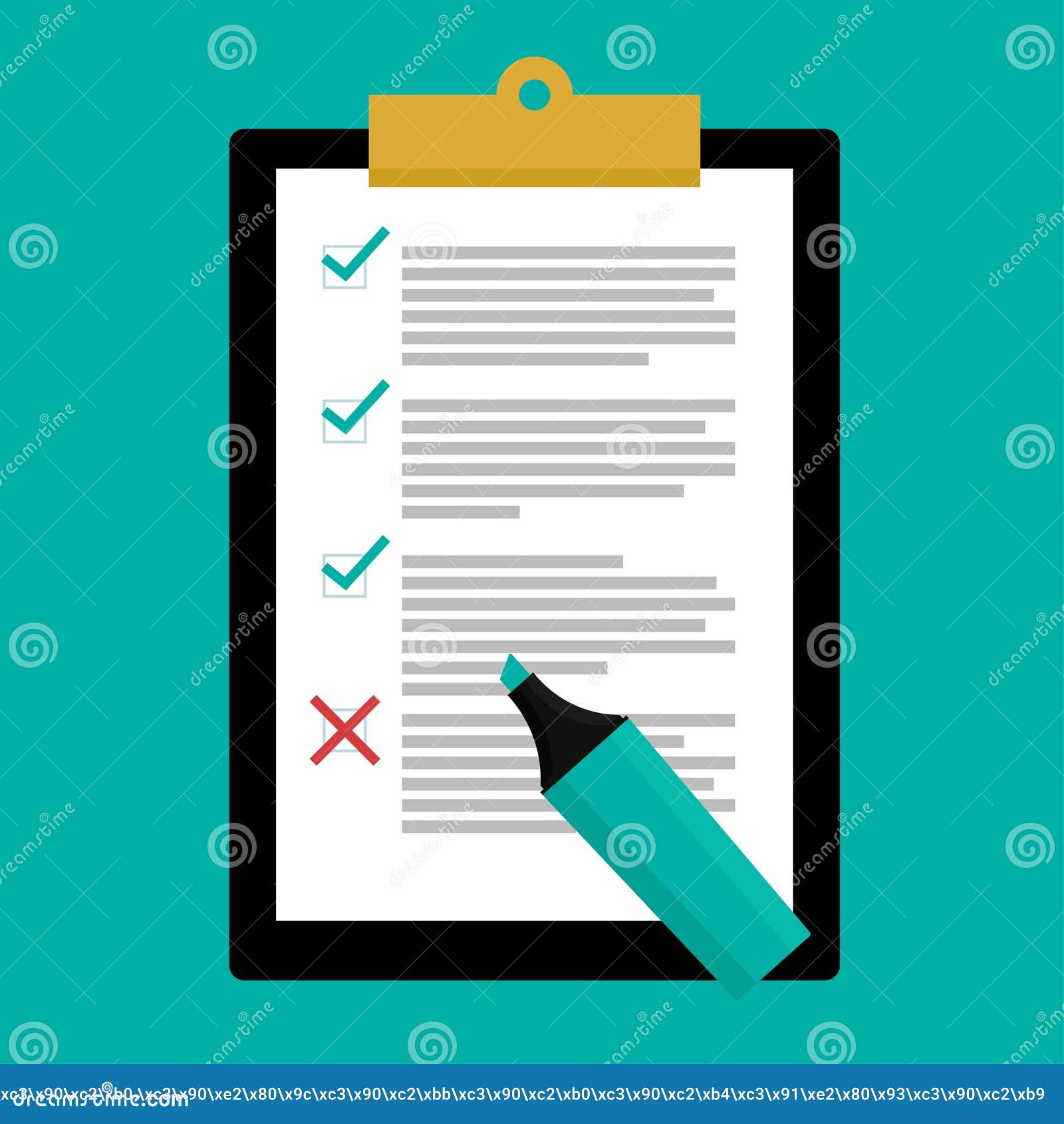 Clipboard and Check Marks with Marker. To Do List. Vector Illustration ...