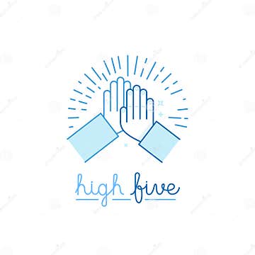Vector Illustration in Flat Style - High Five Stock Vector ...