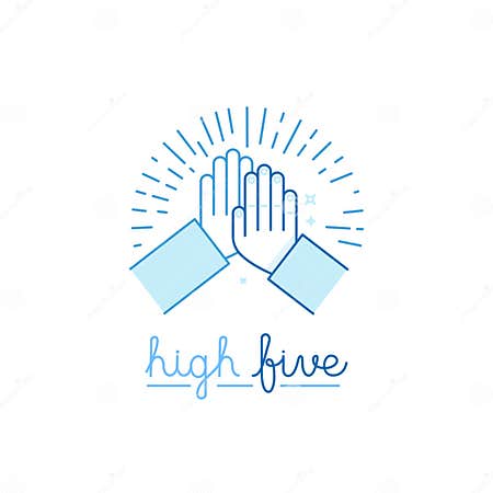 Vector Illustration in Flat Style - High Five Stock Vector ...