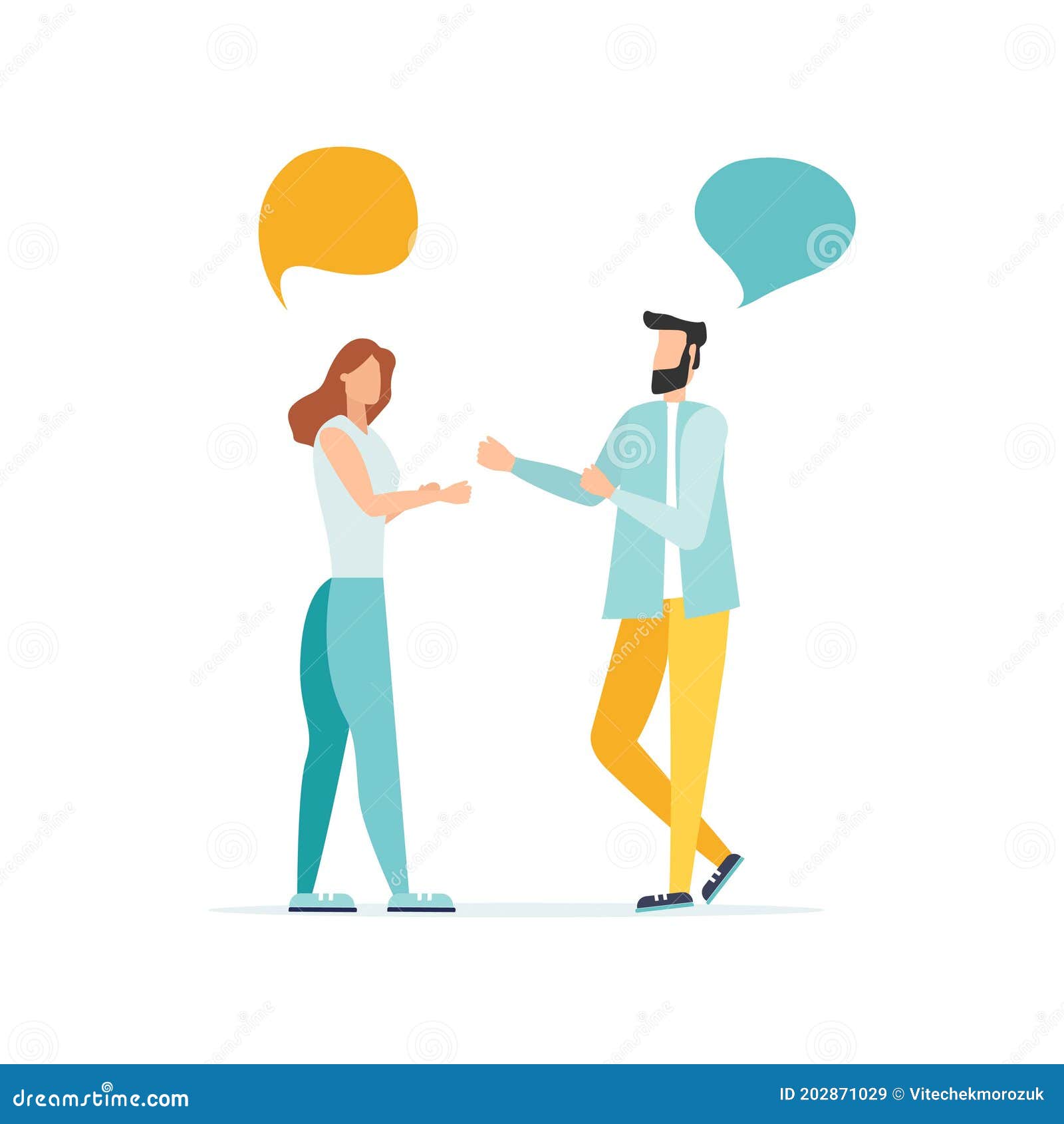 Vector Illustration, Flat Style, People Talk. People With Thoughts On A ...