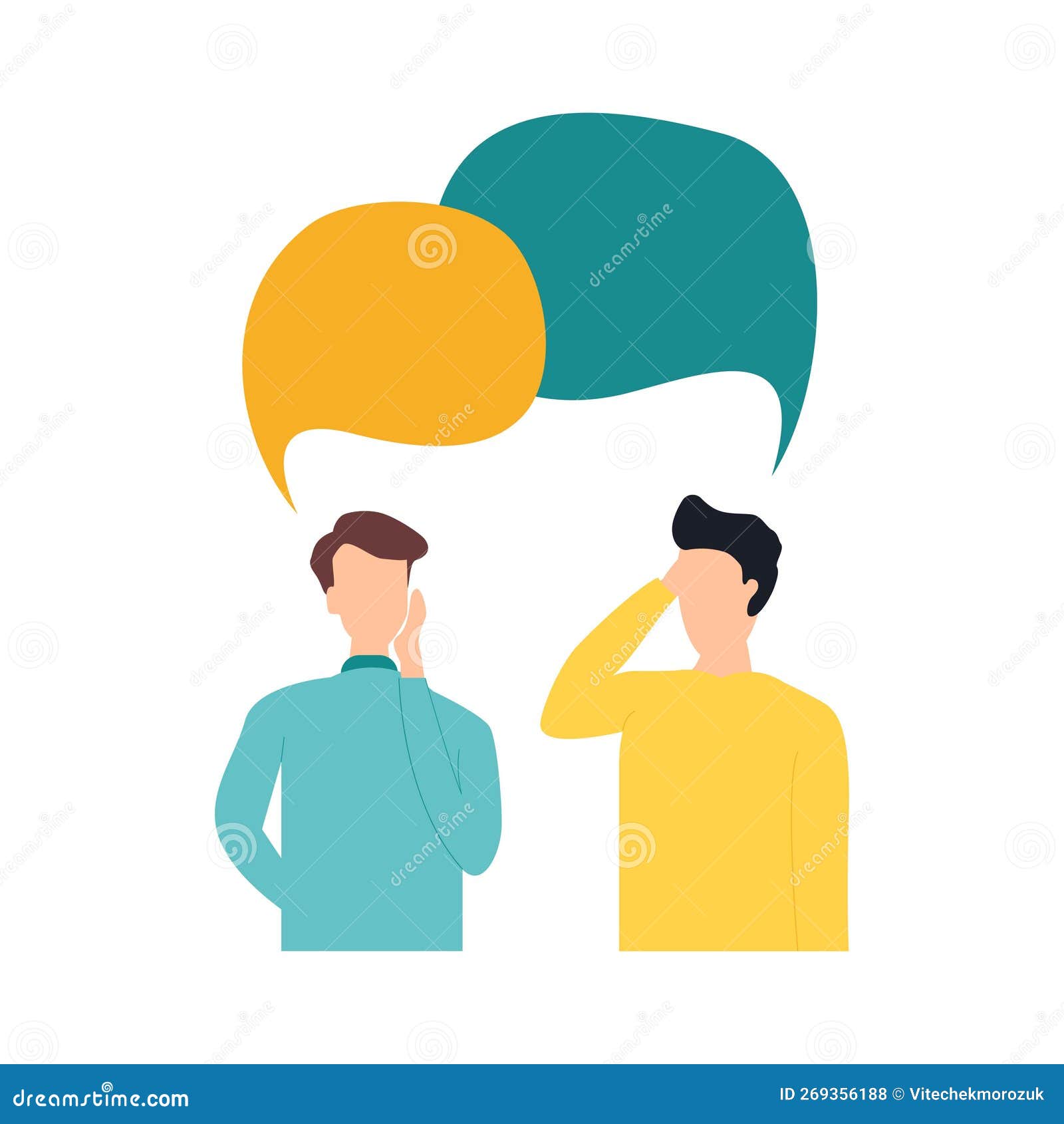 Vector Illustration, Flat Style, People Talk. People with Thoughts on a ...