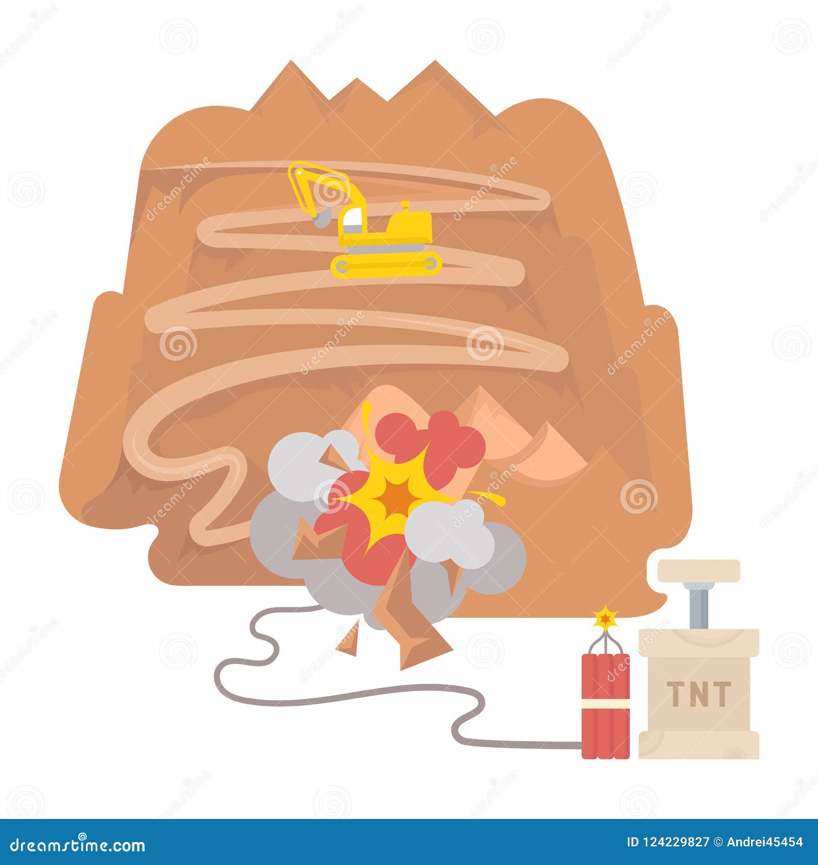 Vector Illustration of the Quarry Stock Illustration - Illustration of ...