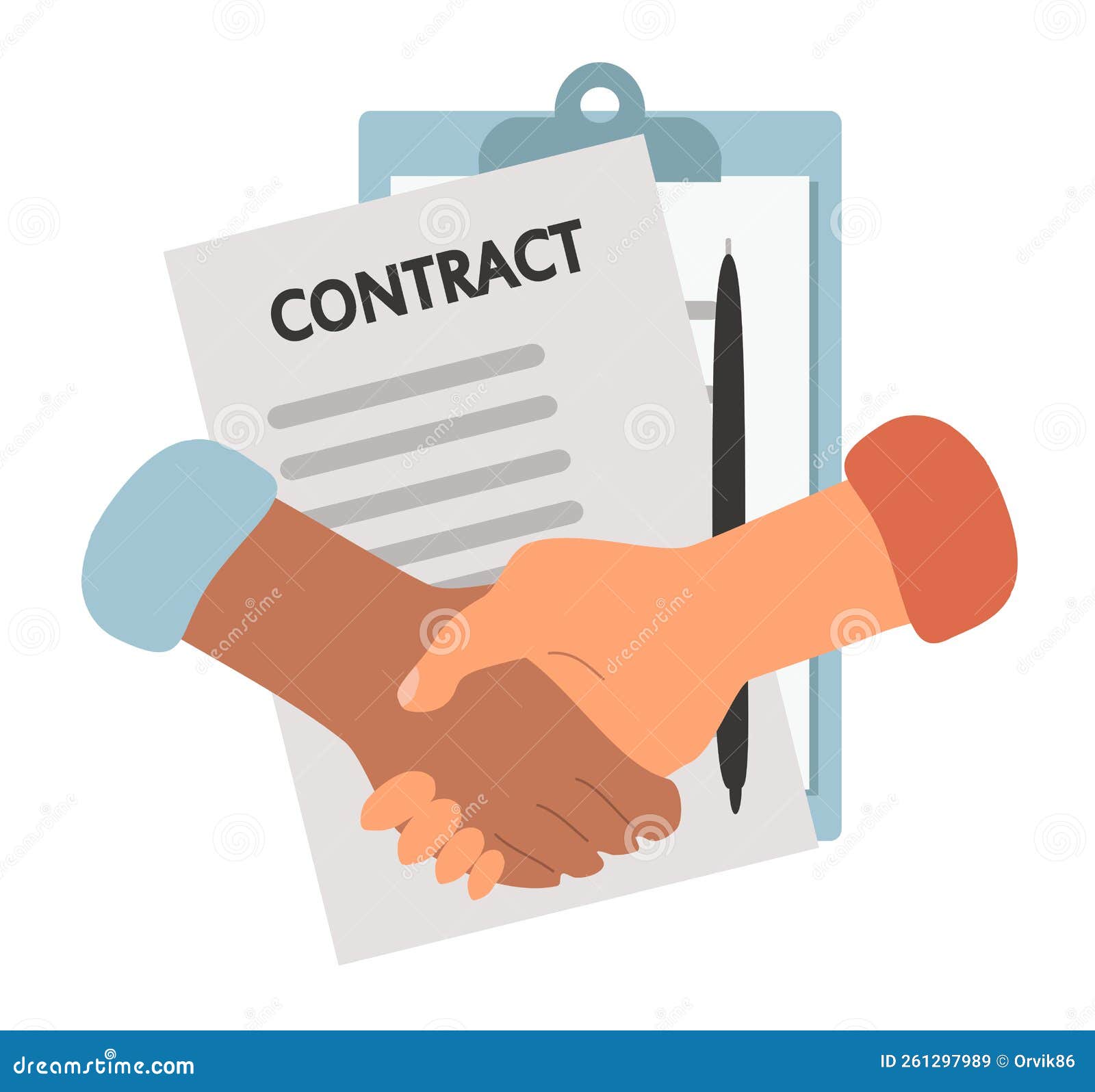 Vector Illustration in a Flat Style on the Theme of Partnership in ...