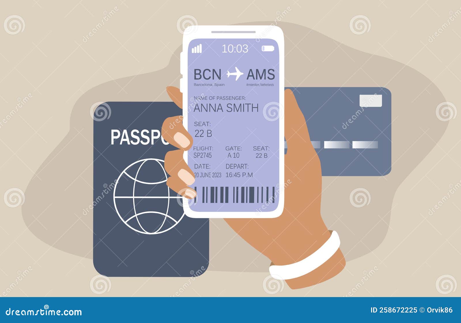 Illustration in a Flat Style on the Topic of Buying an Electronic ...